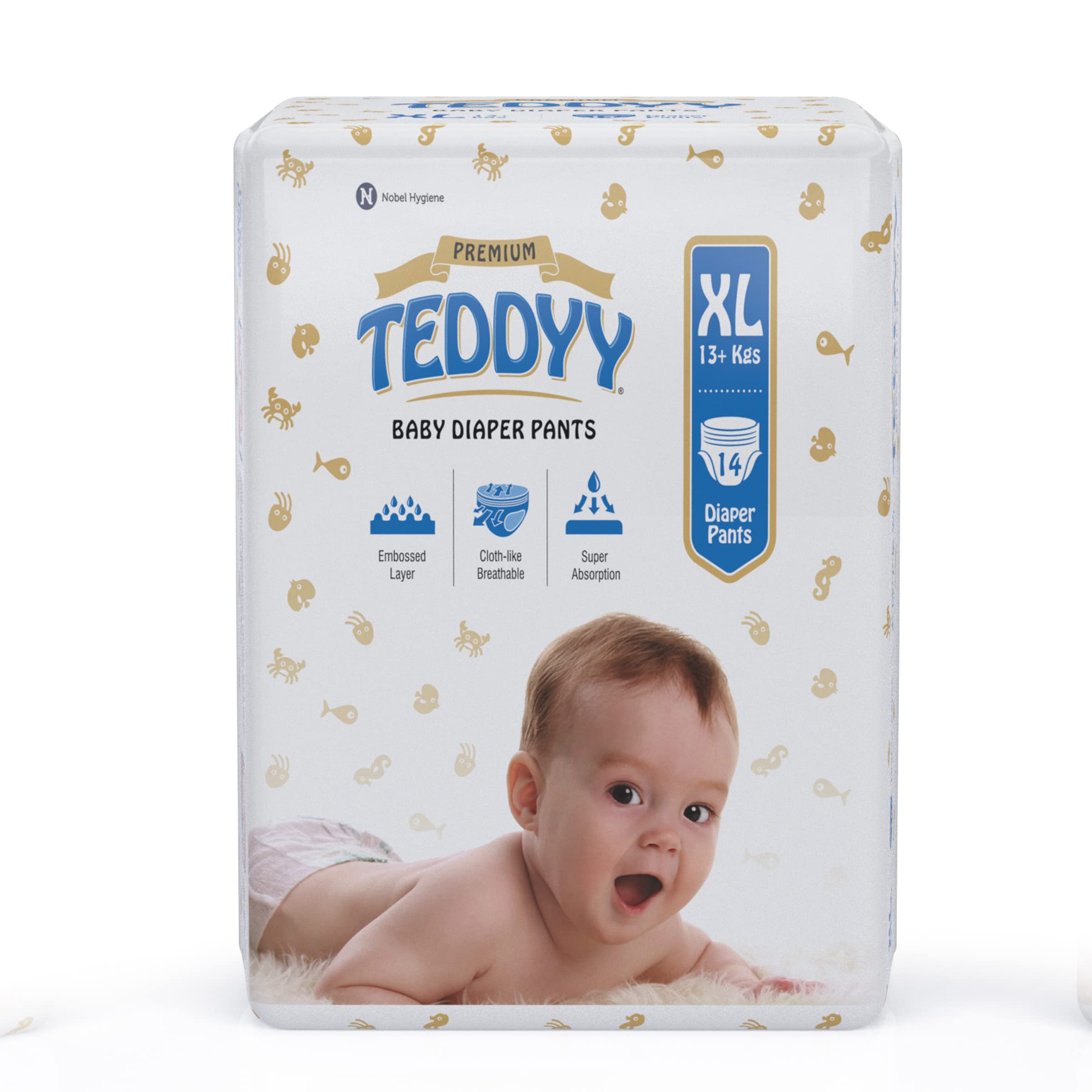 TEDDYY Baby Diapers Pants Premium Extra Large 14 Count (Pack of 1), 12 ...