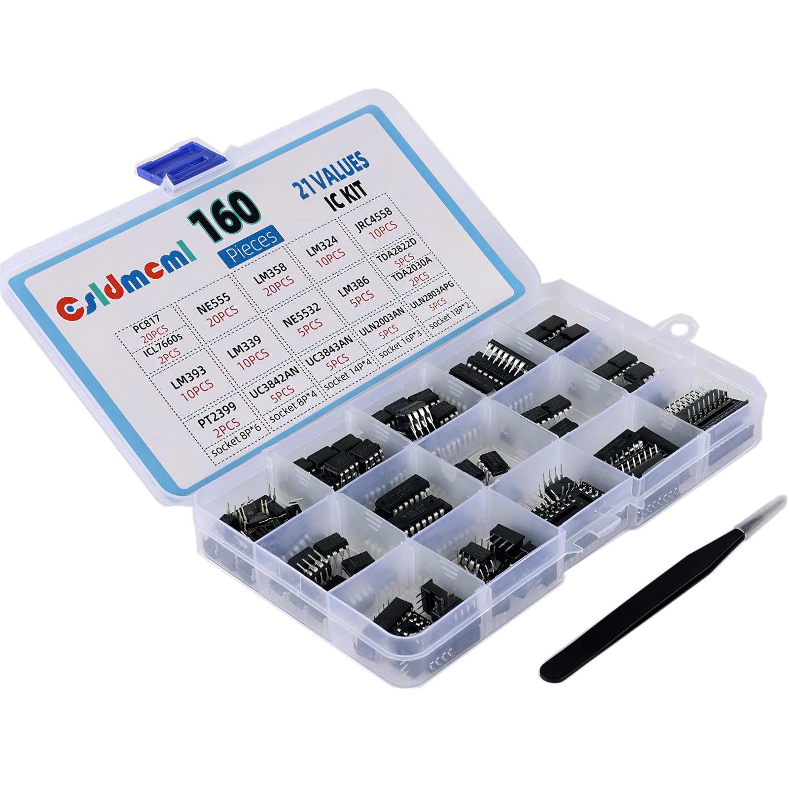 Snapklik.com : Csldmclm IC Chip Assortment 160 Pcs, Opamp, Oscillator ...