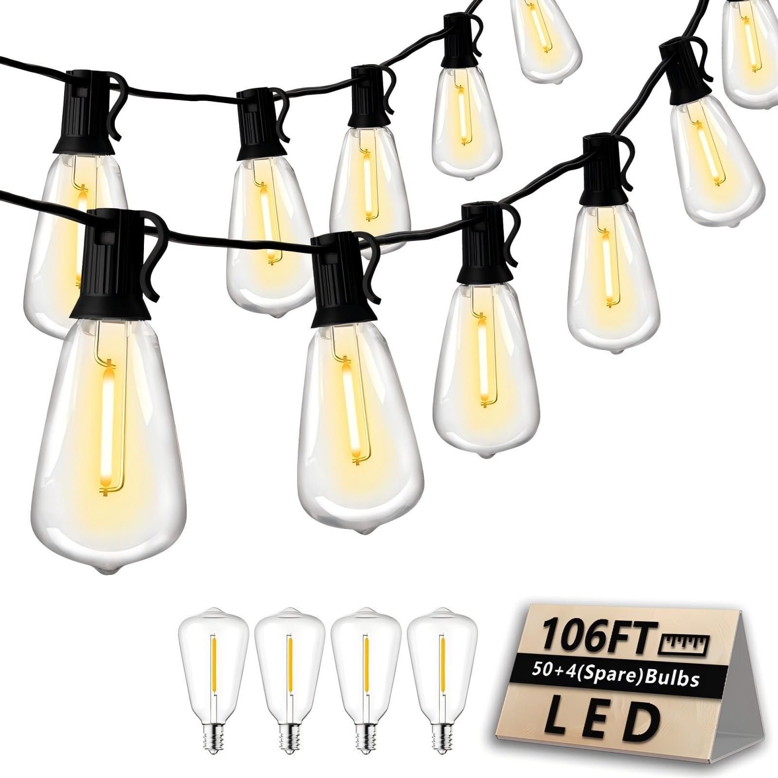 Amazon.com: Olutse hna LED Outdoor Patio Light 106Ft for Outside with ...