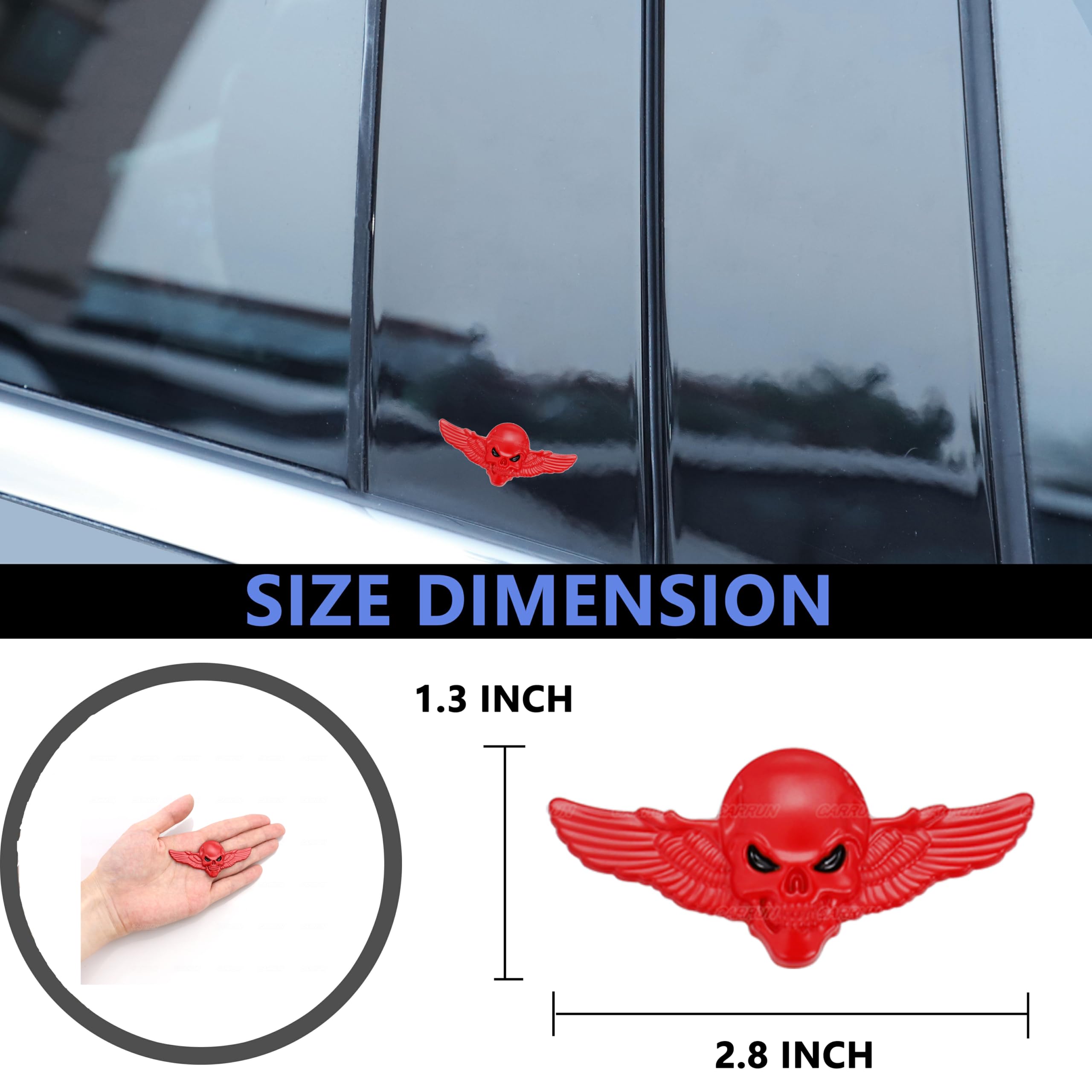 Snapklik.com : CARRUN 3D Skeleton Skull Emblem Car Badge Sticker Car ...