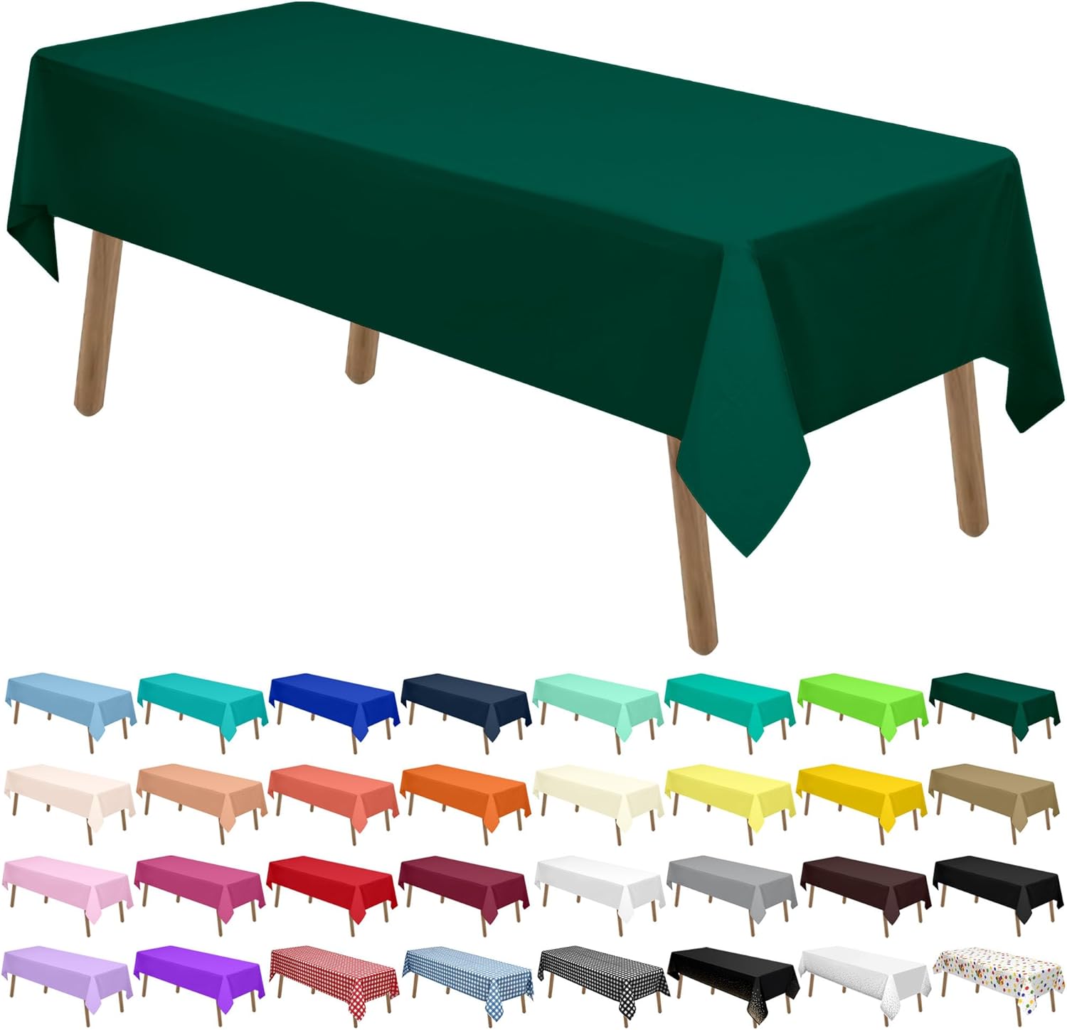 Amazon.com: Dark Green Plastic Tablecloths 2 Pack Hunter Green ...