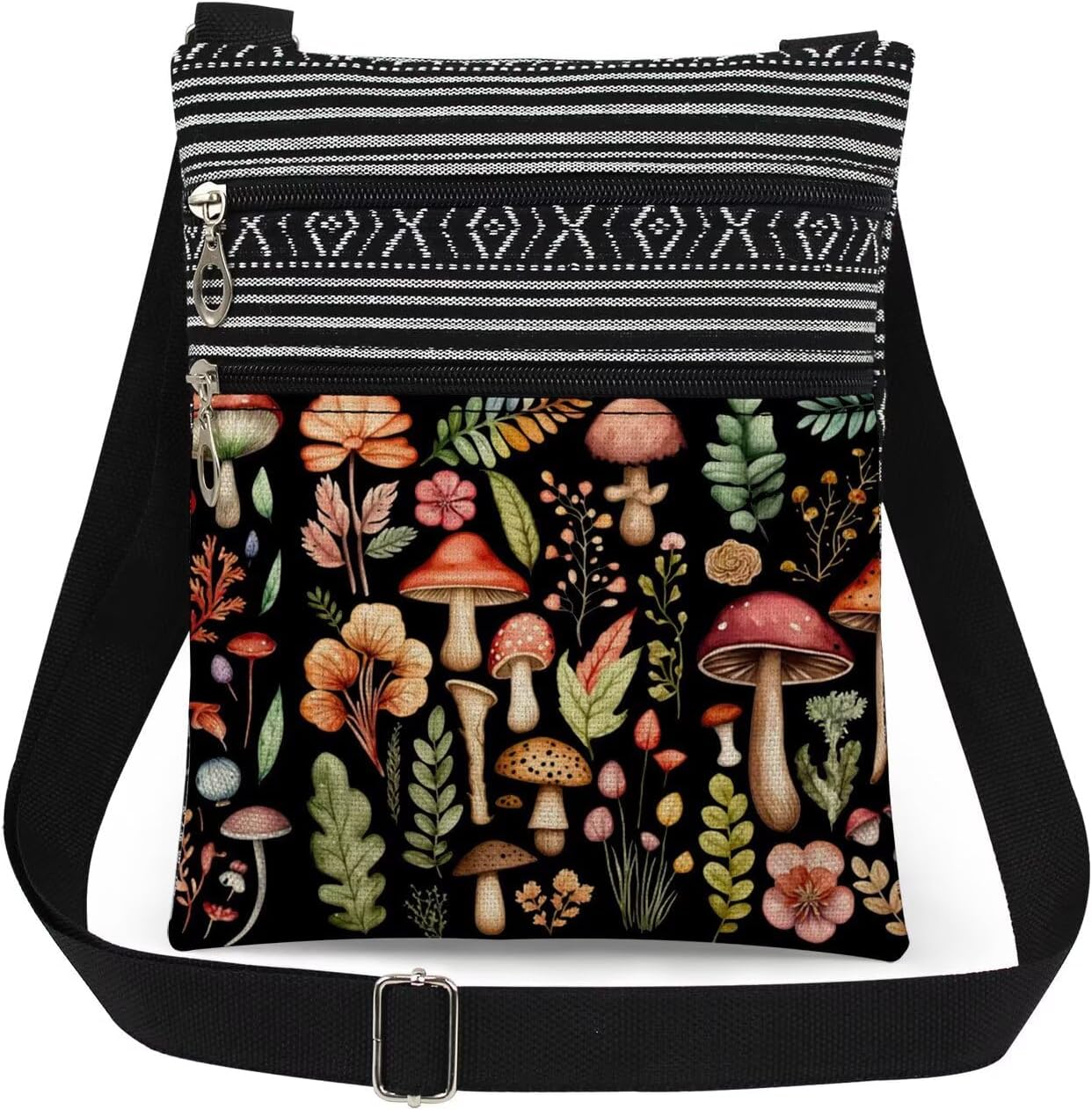 Amazon.com: XiaoGalaee Mushroom Fungal Art Print Crossbody Bag Mushroom ...