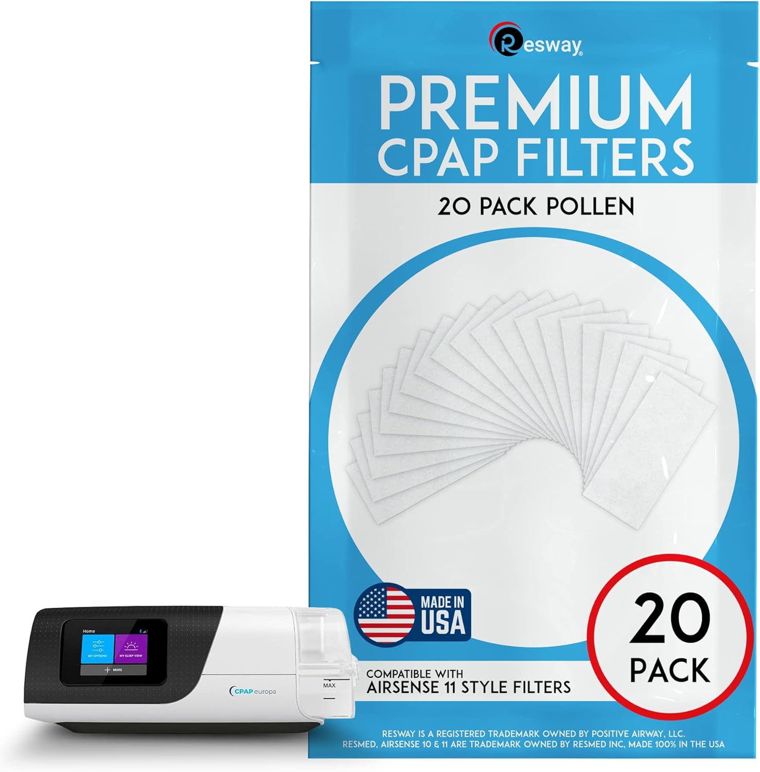 Amazon.com: Premium Resway CPAP Replacement Filters Compatible with ...