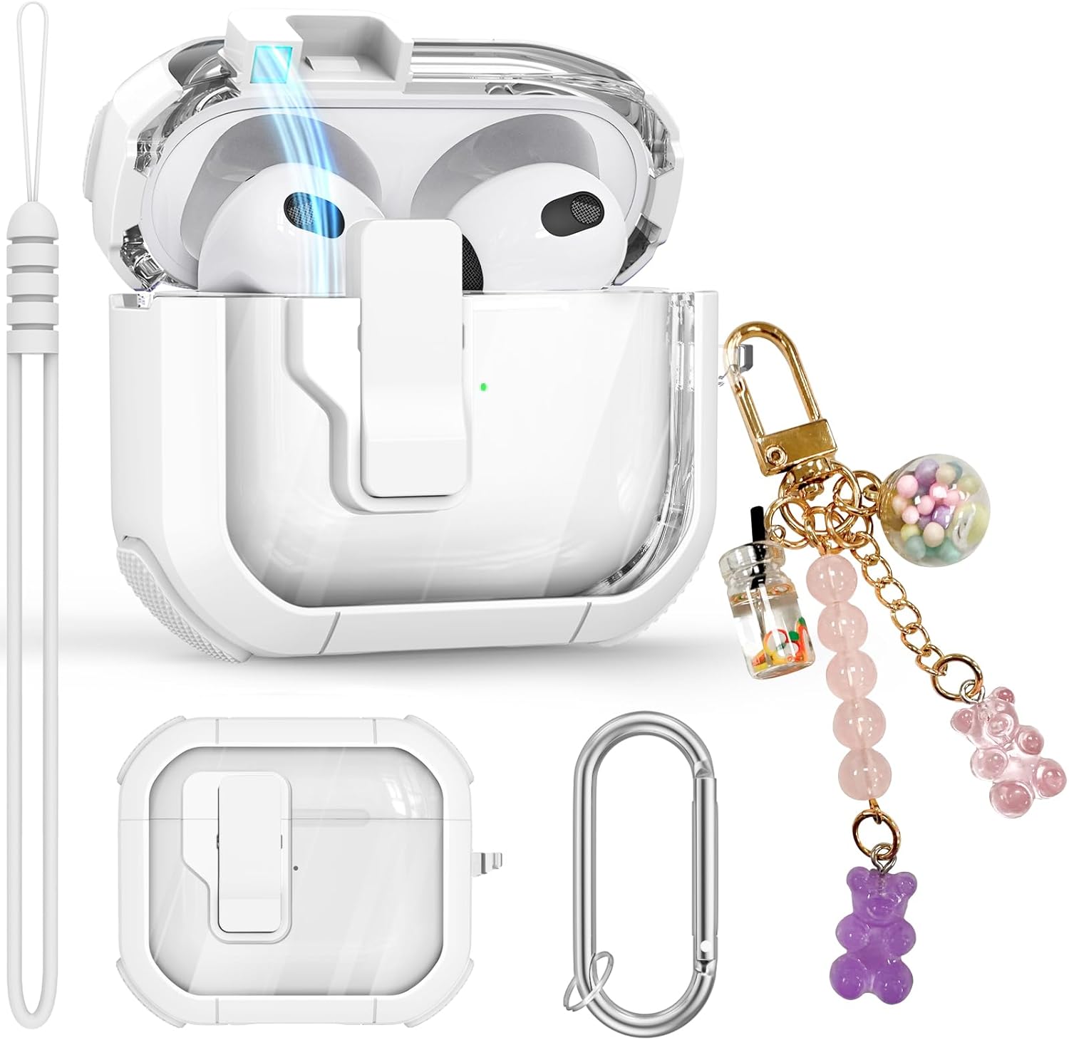 Amazon.com: Clear Case for AirPods 3 Gen Case 2021, Secure Lock Case ...