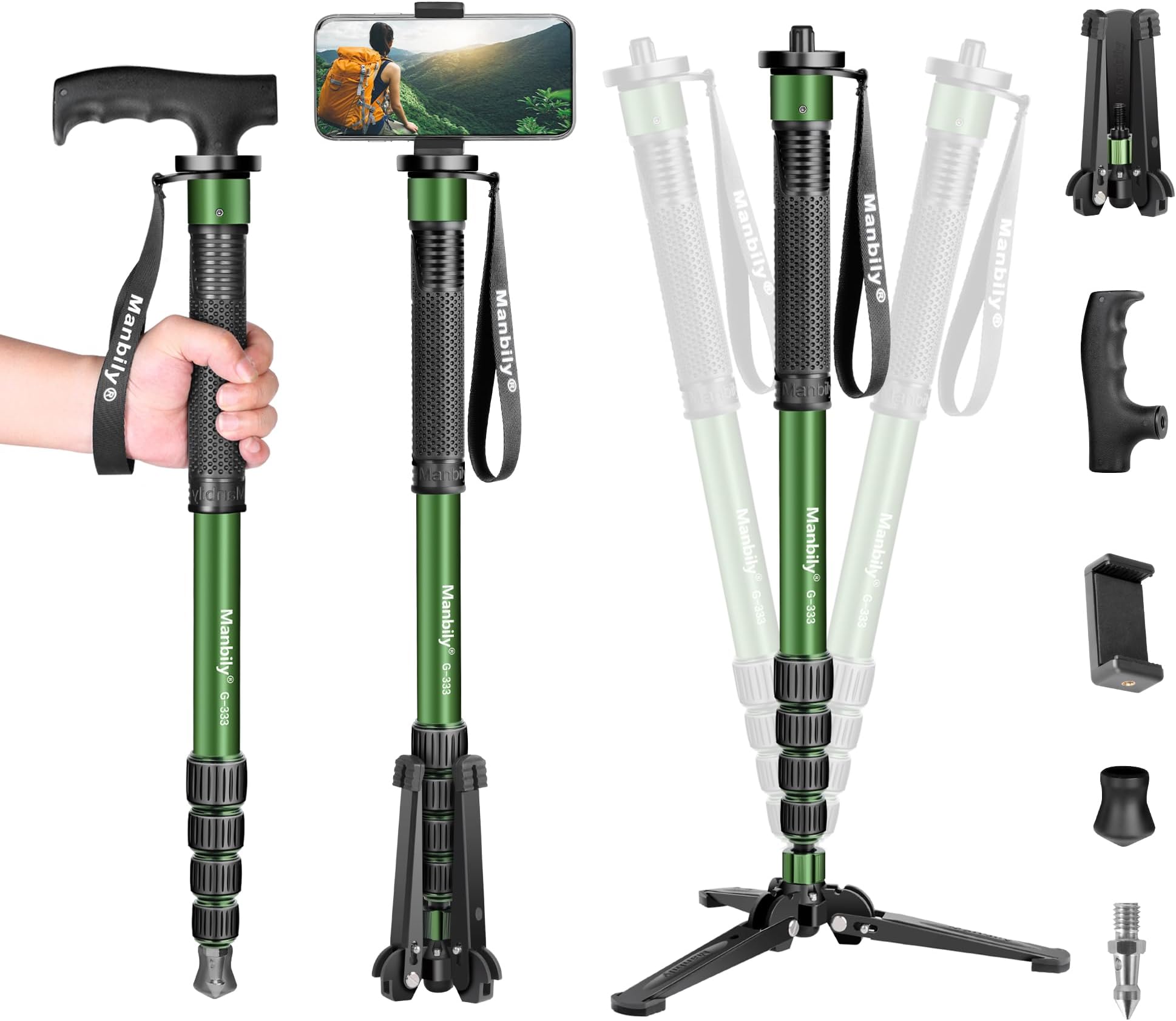 Manbily Monopods for Cameras 71-in with Feet, Walking Stick Stand 180cm ...