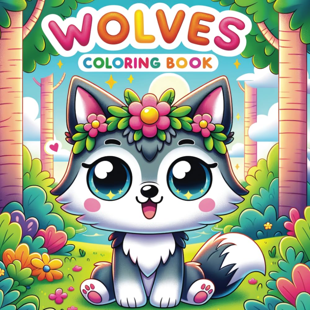 Wolves Coloring Book: Discover, Learn and Color, 50 Fascinating Facts ...