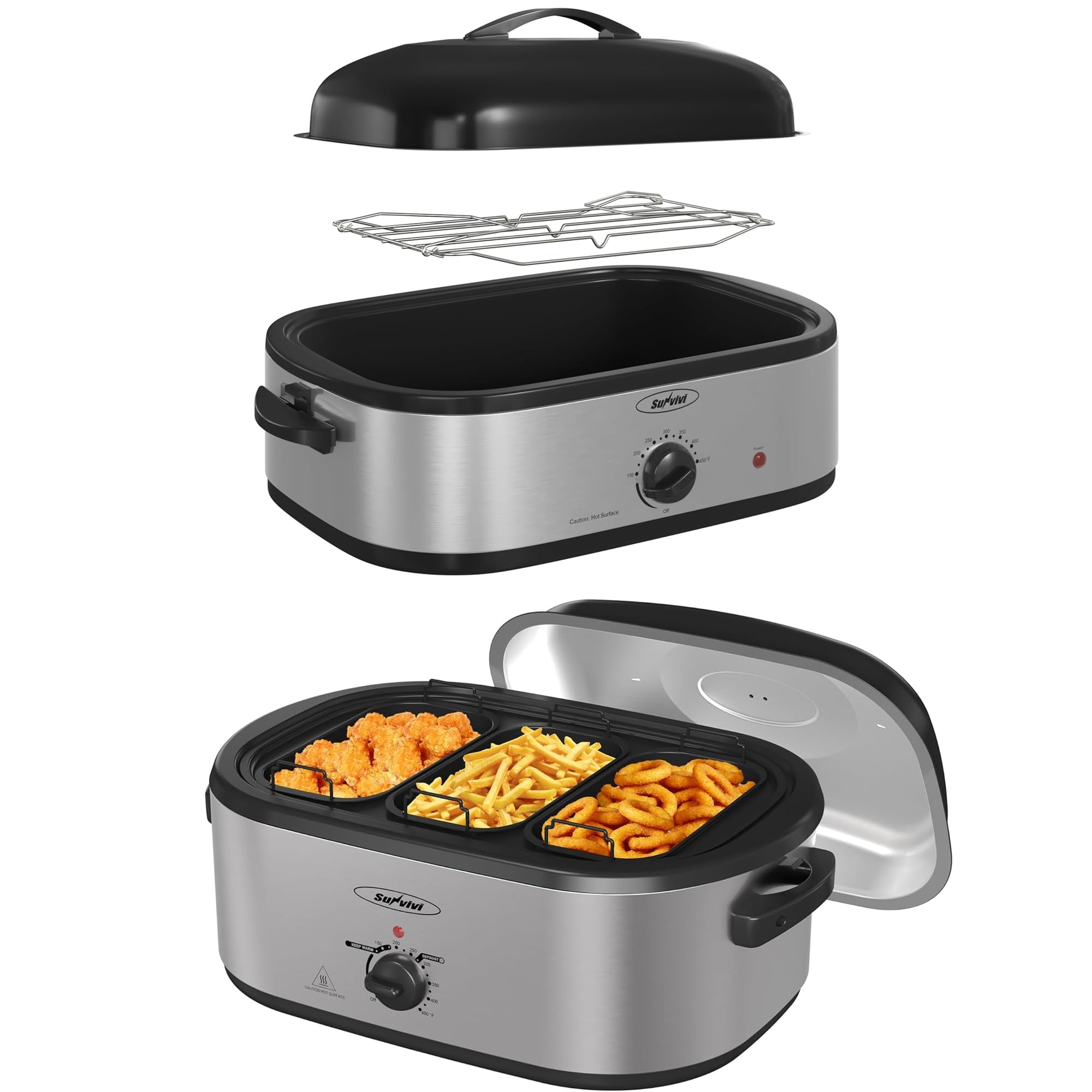 Amazon.com: 14-Quart Electric Roaster Oven with Self-Basting Lid And ...