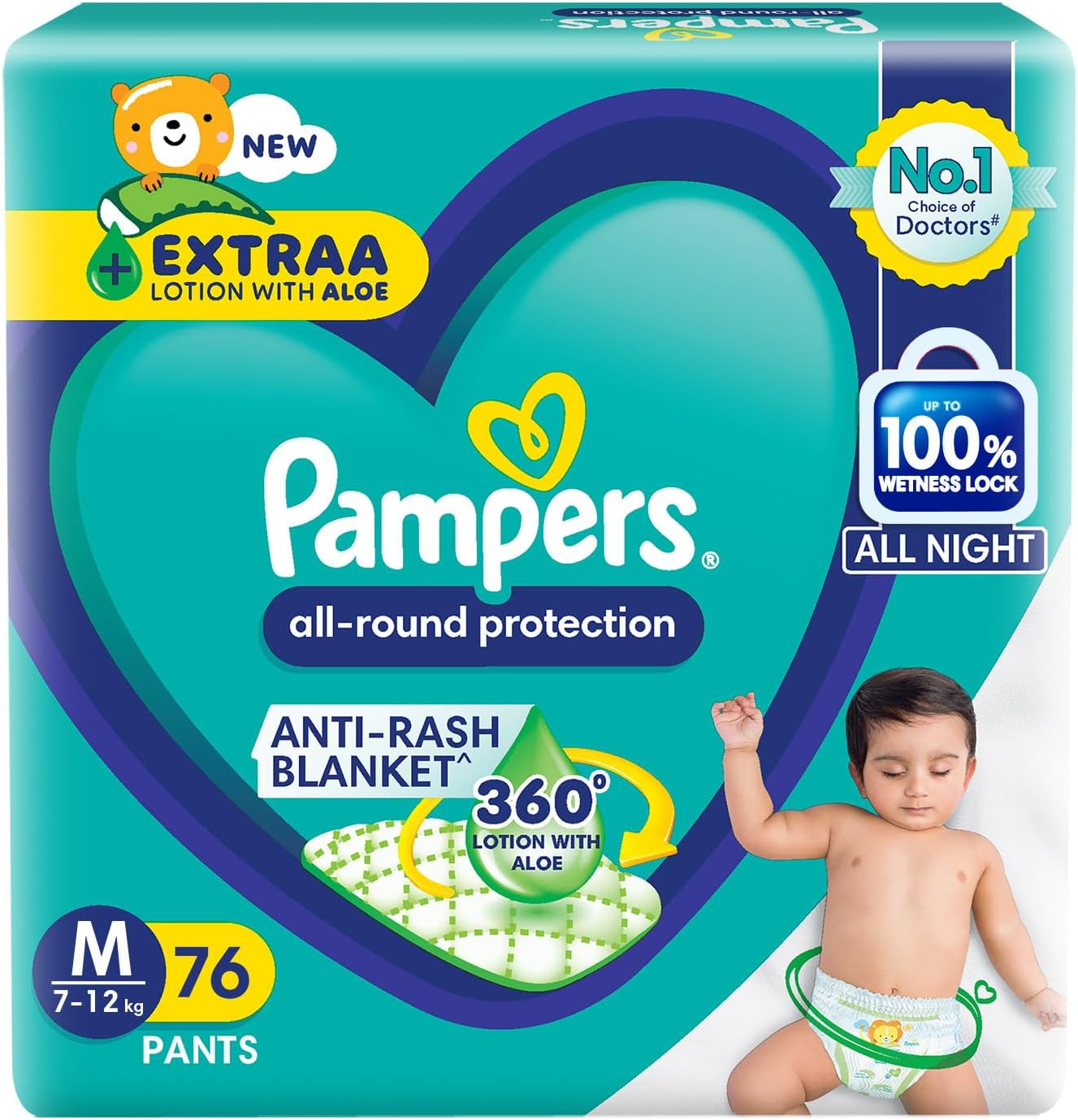 Buy Pampers Active Baby Tape Style Diapers, Medium (M) Size, 62 Count ...
