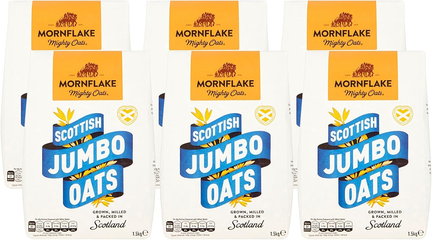 Mornflake Mighty Oats Scottish Jumbo Oats, 1.5 kg , Pack of 5 : Amazon ...