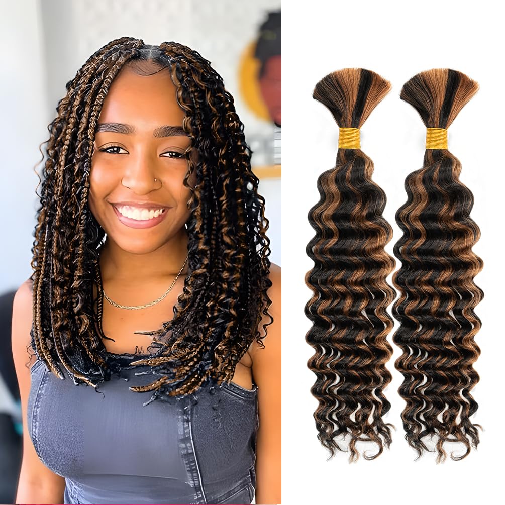 Amazon.com : 2 Bundles Human Braiding Hair for Boho Braids, 14Inch 80G ...