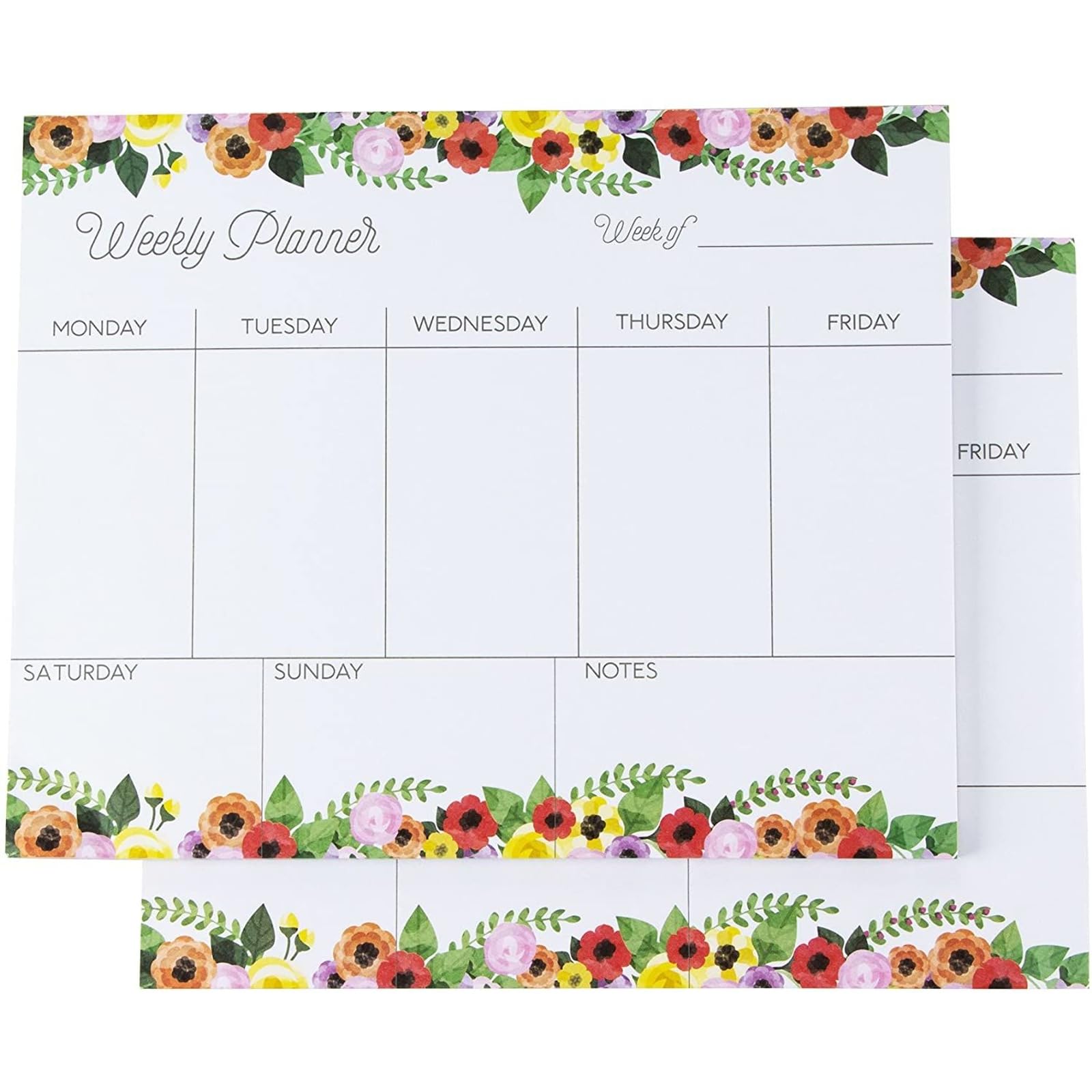 Amazon.com : Floral Weekly Planner Pads, Daily Schedule and To Do List ...
