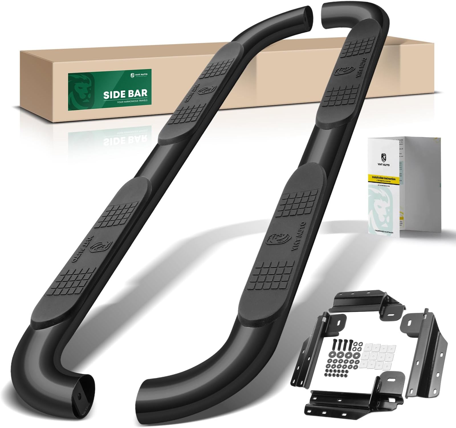 Amazon.com: YHTAUTO 4 Inch Running Boards Side Step Bars Fit Ford F-150 ...