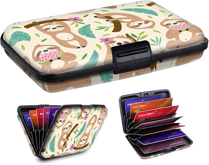 Amazon.com: AUEKLLW Mini RFID Aluminum Credit Card Holder for Women Men ...