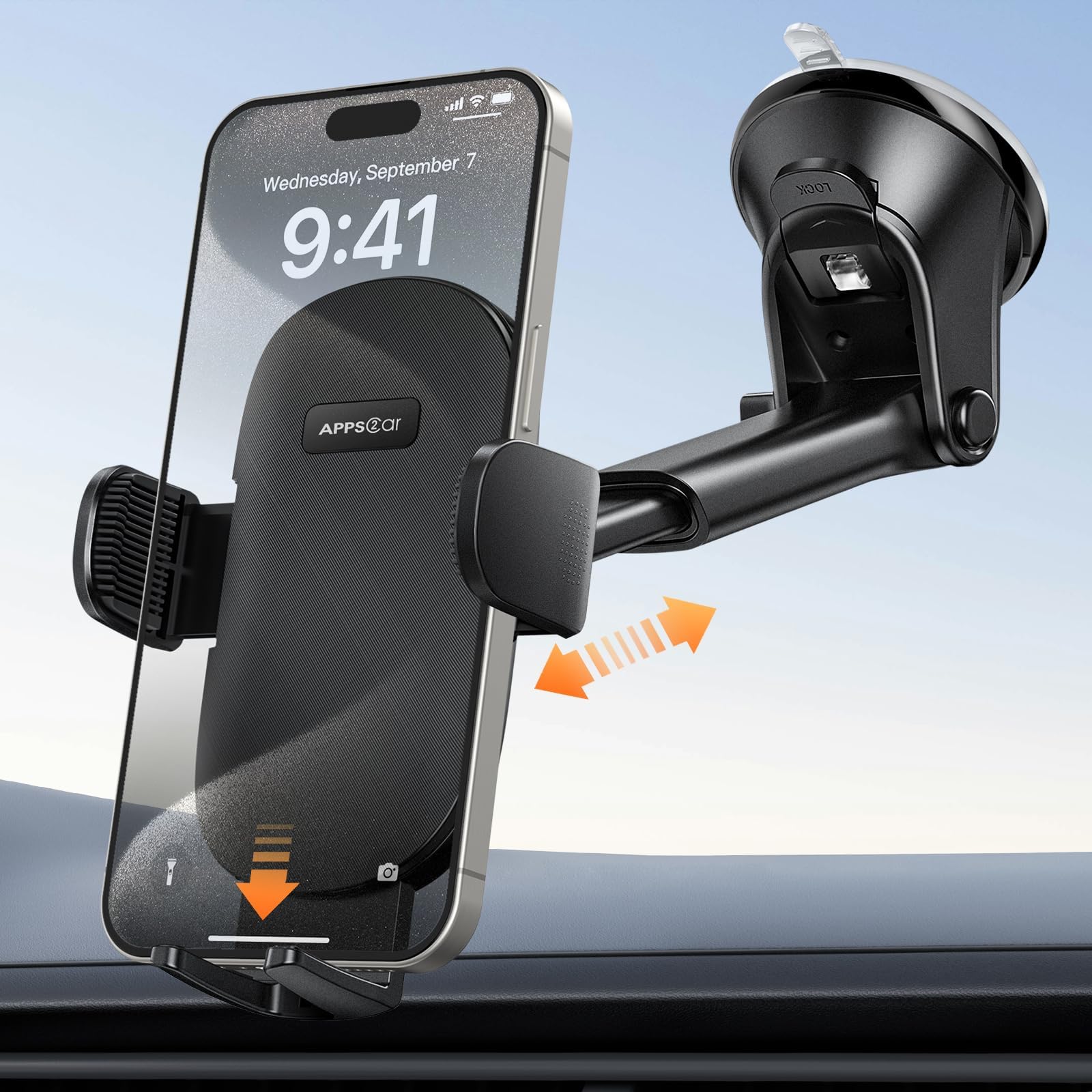 Amazon.com: Fluher 1 PC Car Cell Phone Holder, 360° Rotatable Large ...