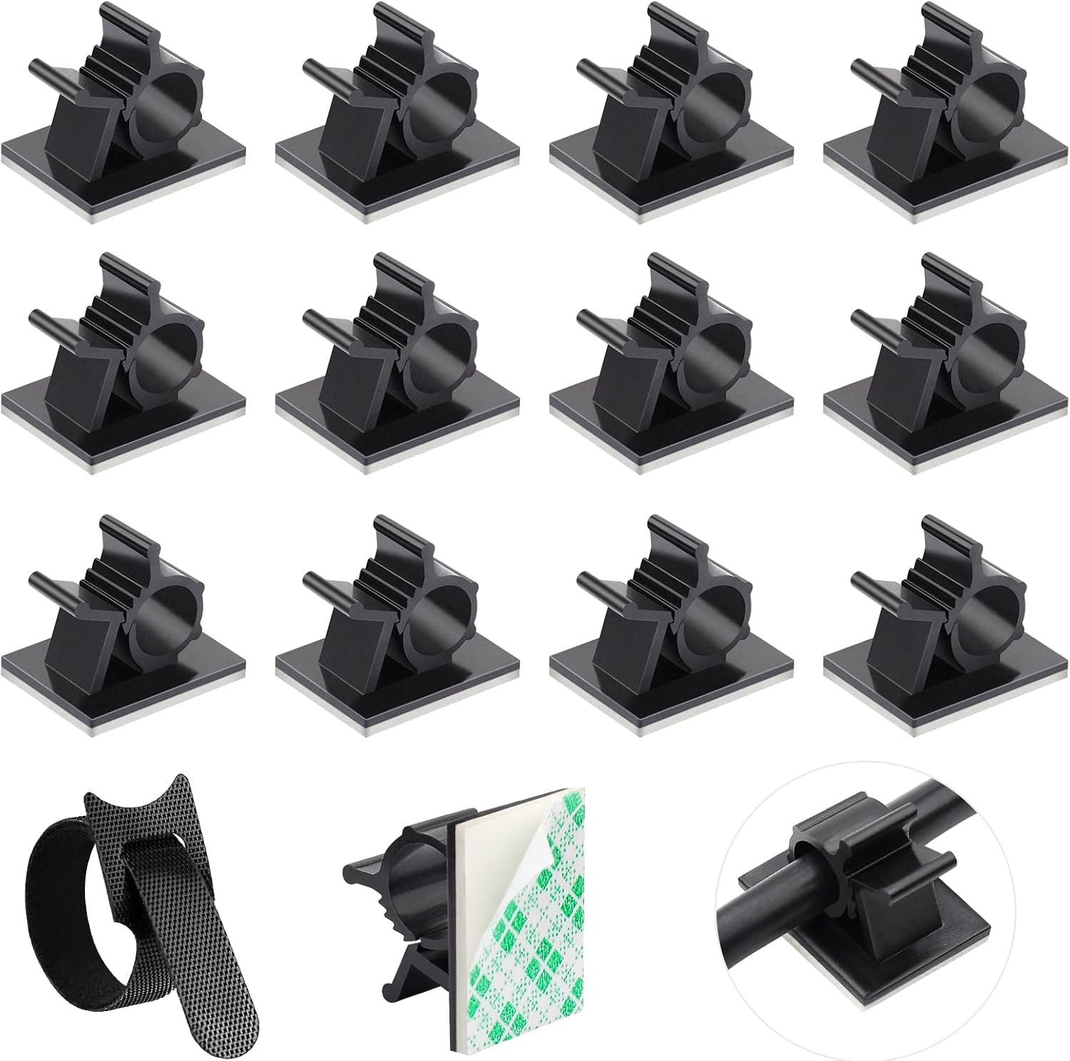 Amazon.com: 60 Pcs Adjustable Cable Clips, 3M Adhesive Cable Organizer ...
