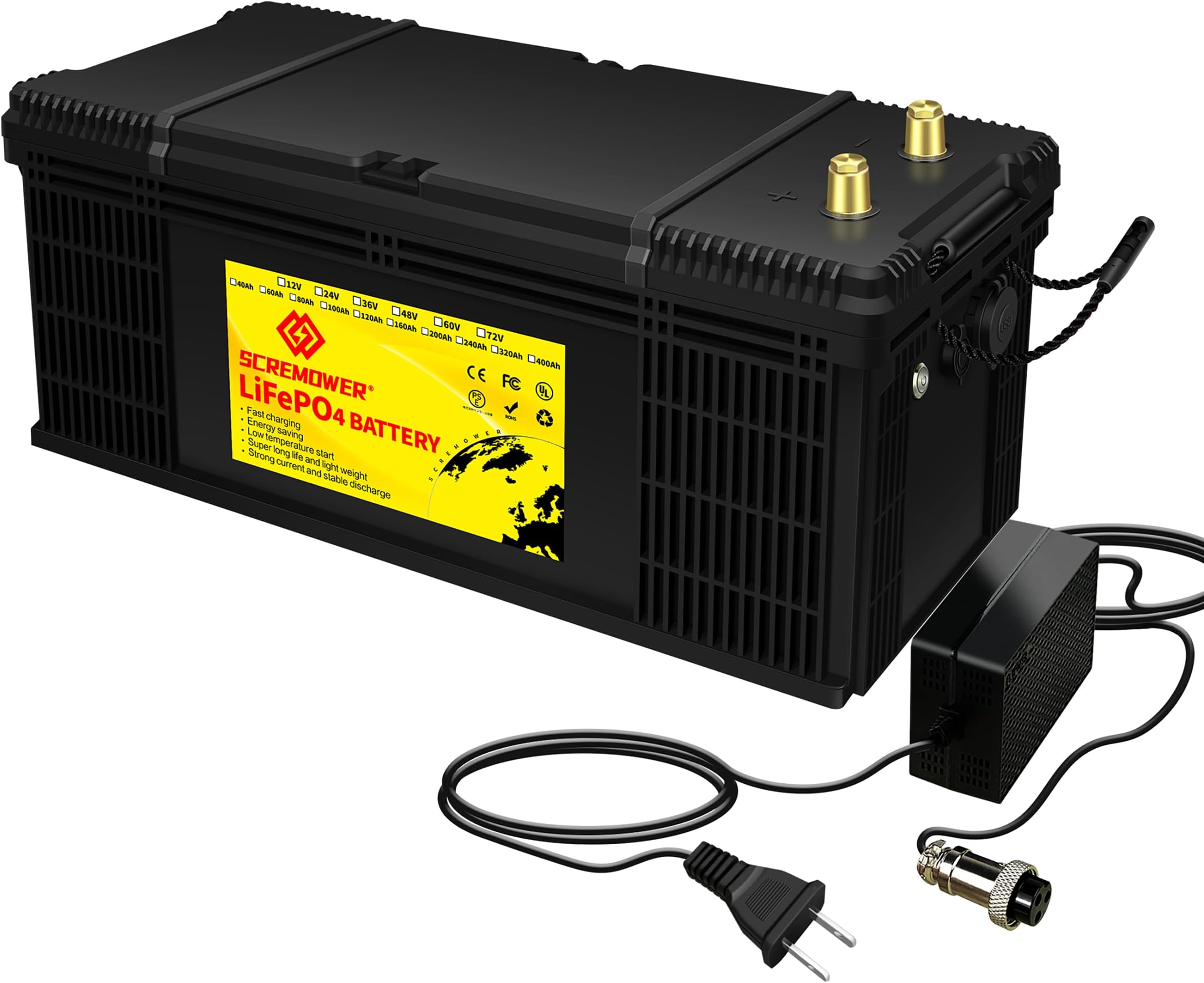 Amazon.com: LiTime 2Pcs 24V 100Ah LiFePO4 Battery, Lithium Battery ...