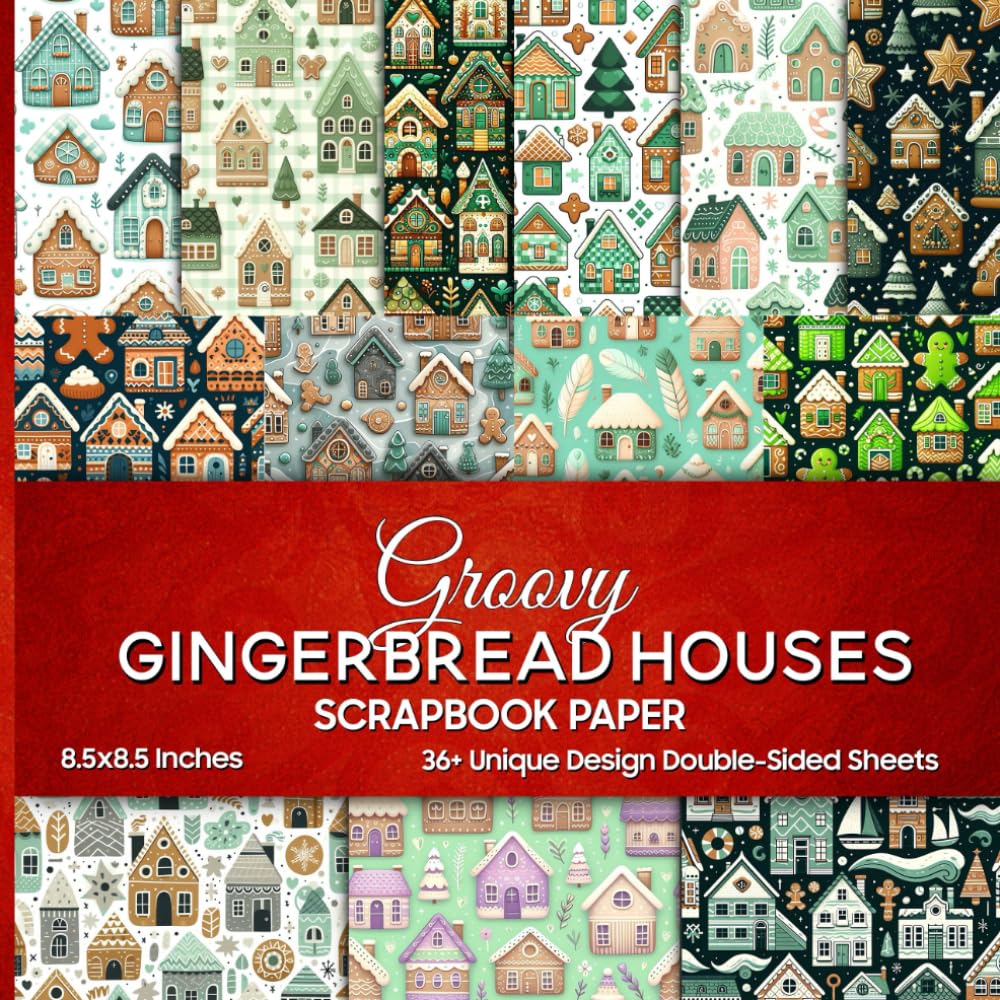 Groovy Gingerbread Houses Scrapbook Paper: Christmas Themed Papers For ...
