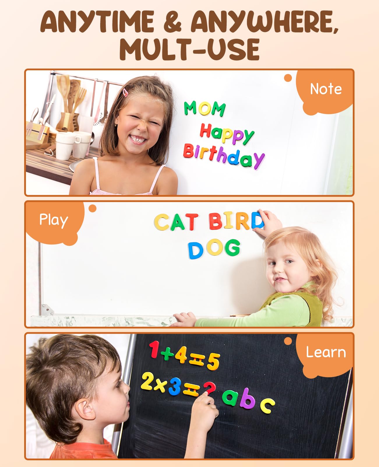 Snapklik.com : 104 Pieces Magnetic Letters Numbers Alphabet Fridge ...