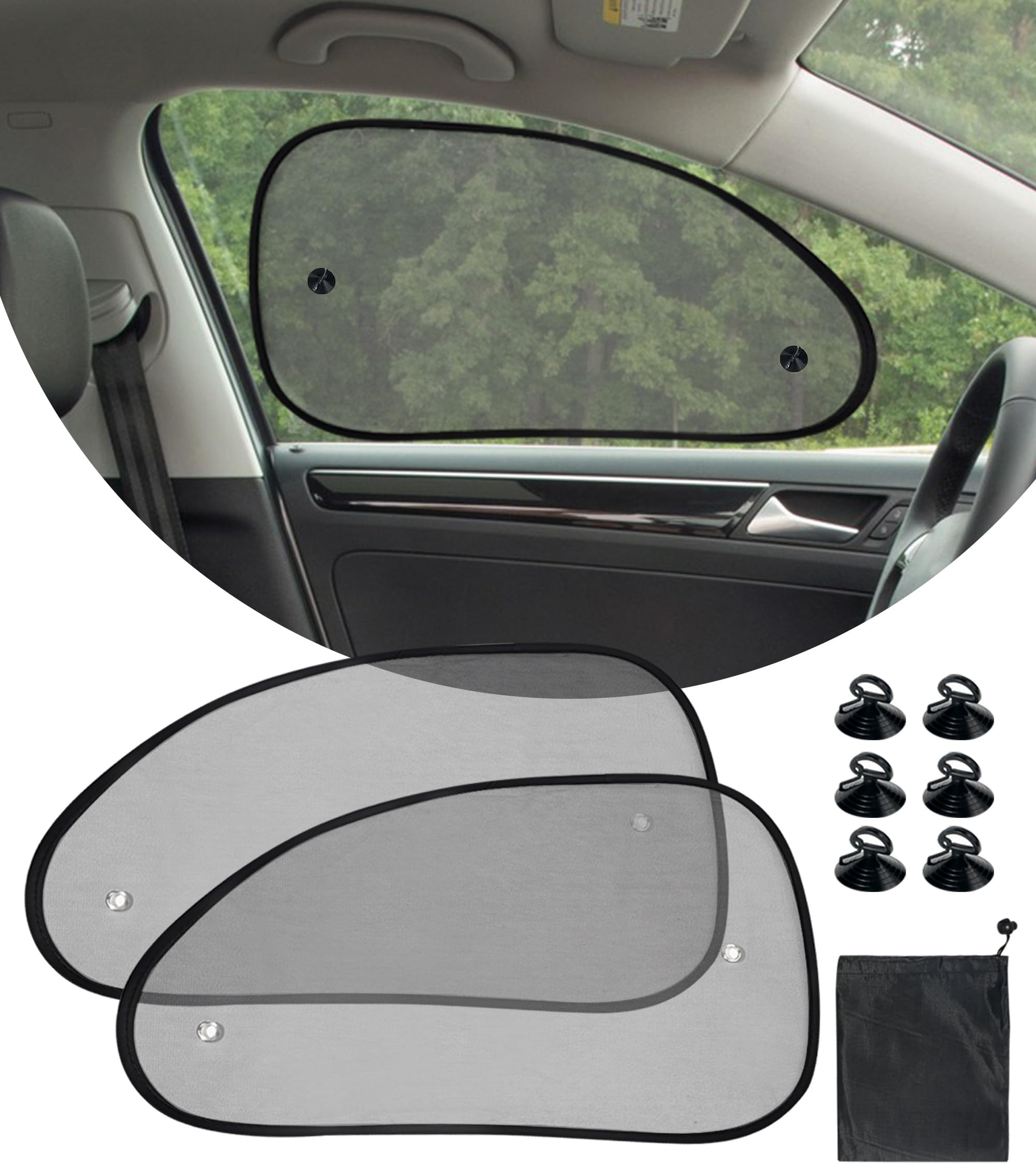 Amazon.com: cerfioo 2 PCS Car Side Window Sun Shade, Car Cooling Window ...