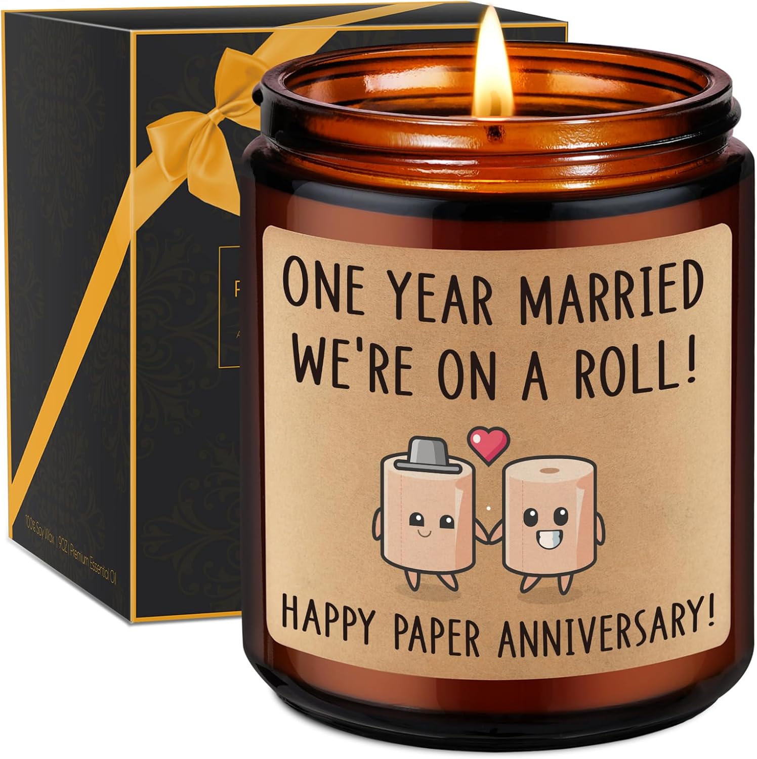 Amazon.com: Miracu 1st Wedding Anniversary Candle - 1 Year Anniversary ...