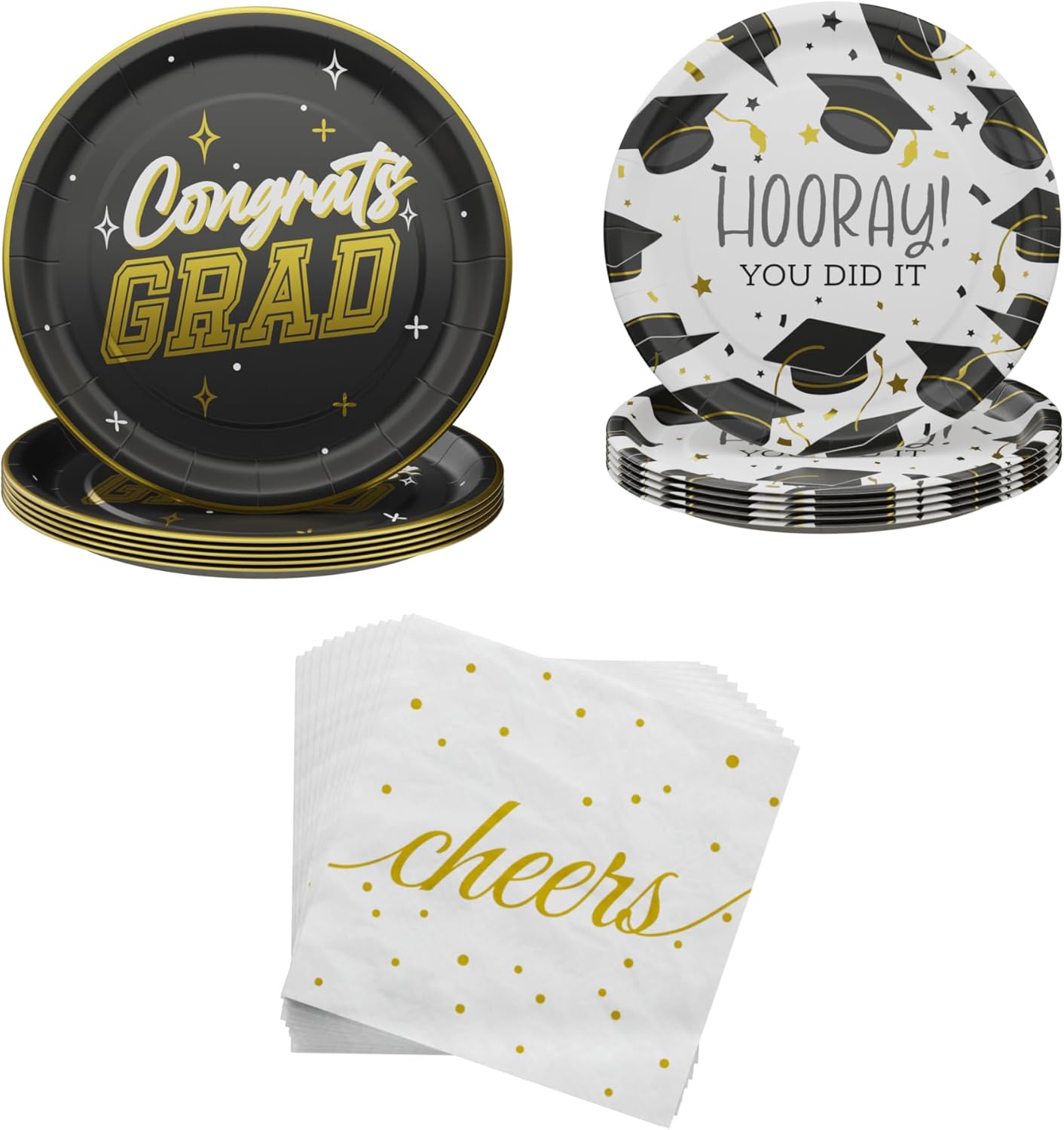 Amazon.com: Blue Orchards Graduation Party Plates and Napkins (60 ...