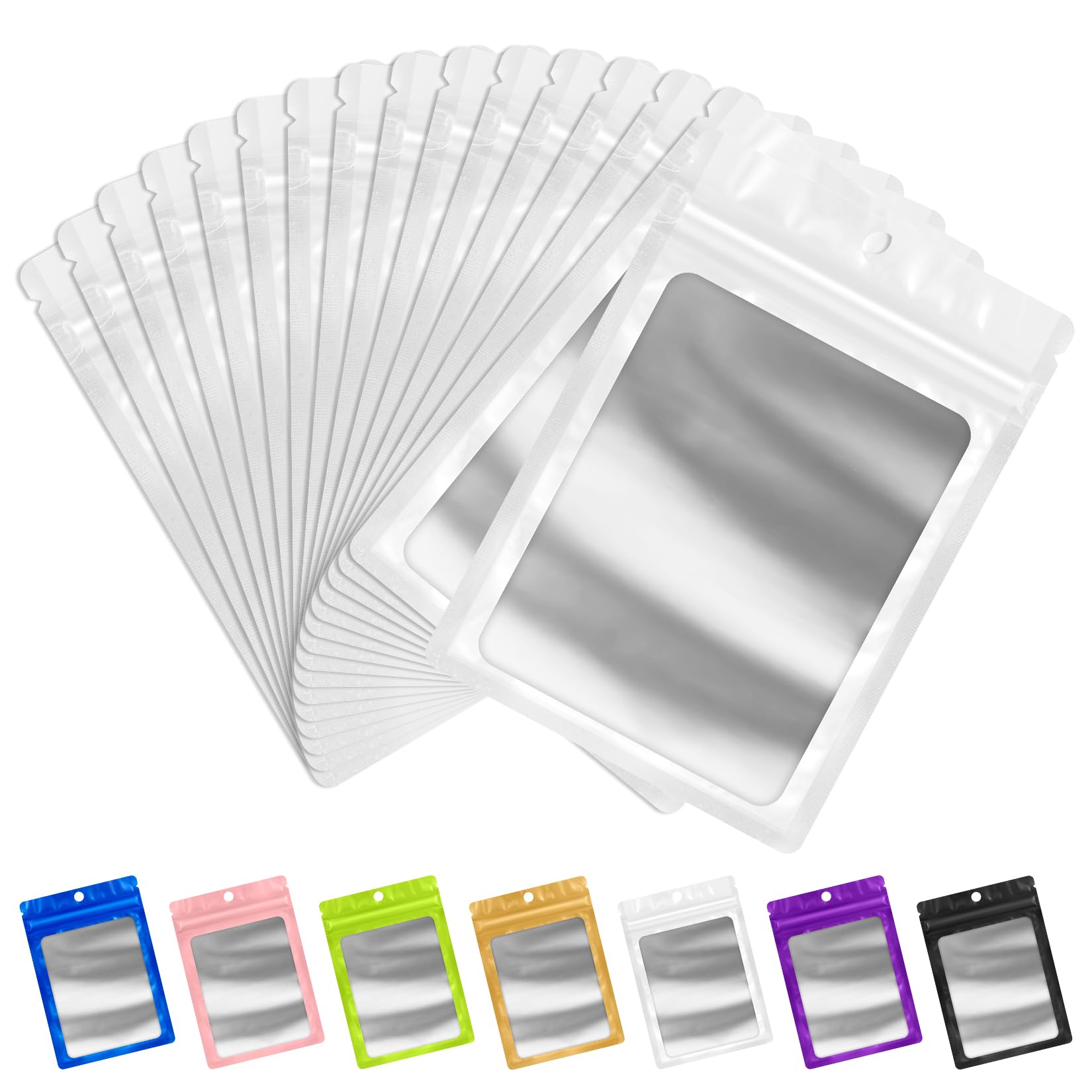 Amazon.com: FUNFERY 100 Pack Mylar Resealable Bags Foil Packaging Bags ...