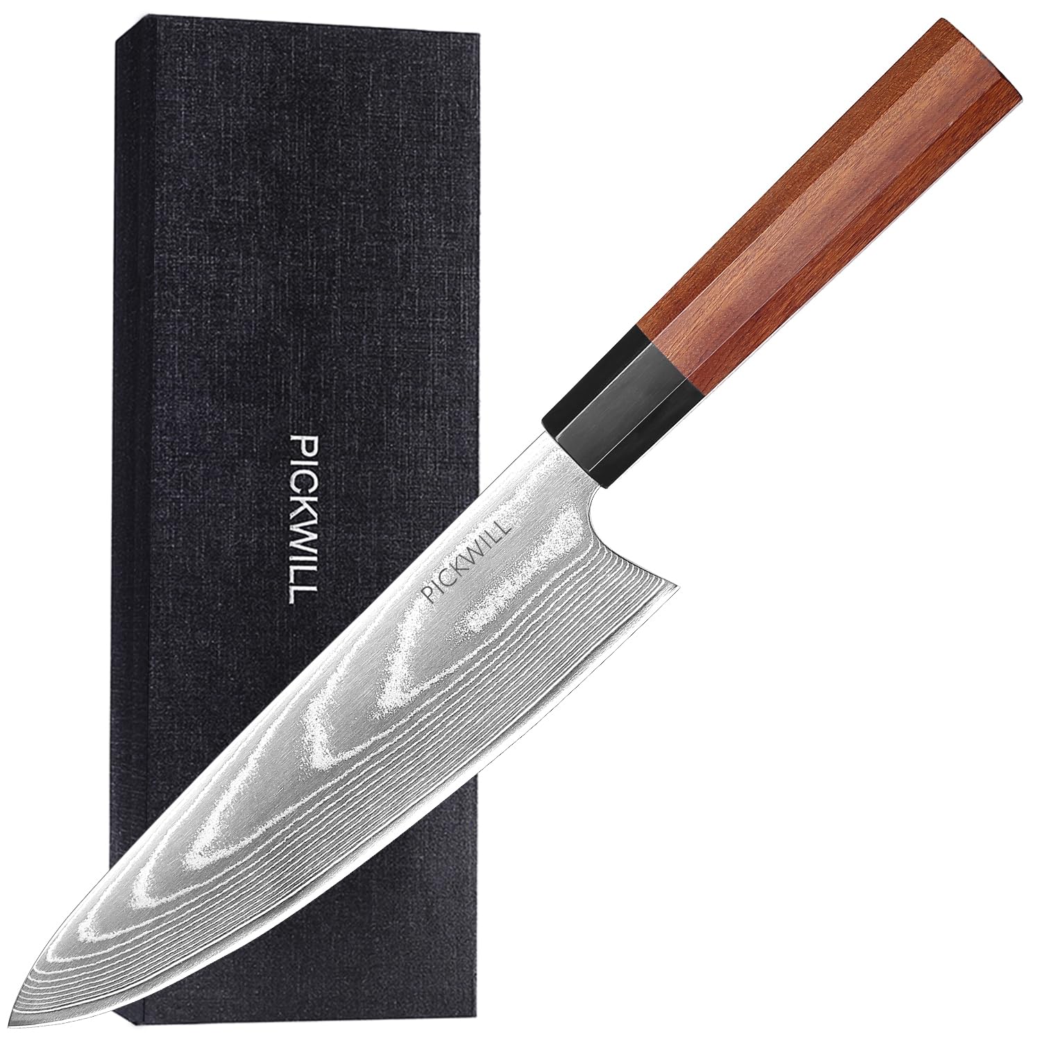 Amazon.com: PICKWILL Damascus Chef Knife 8 Inch,Professional Japanese ...