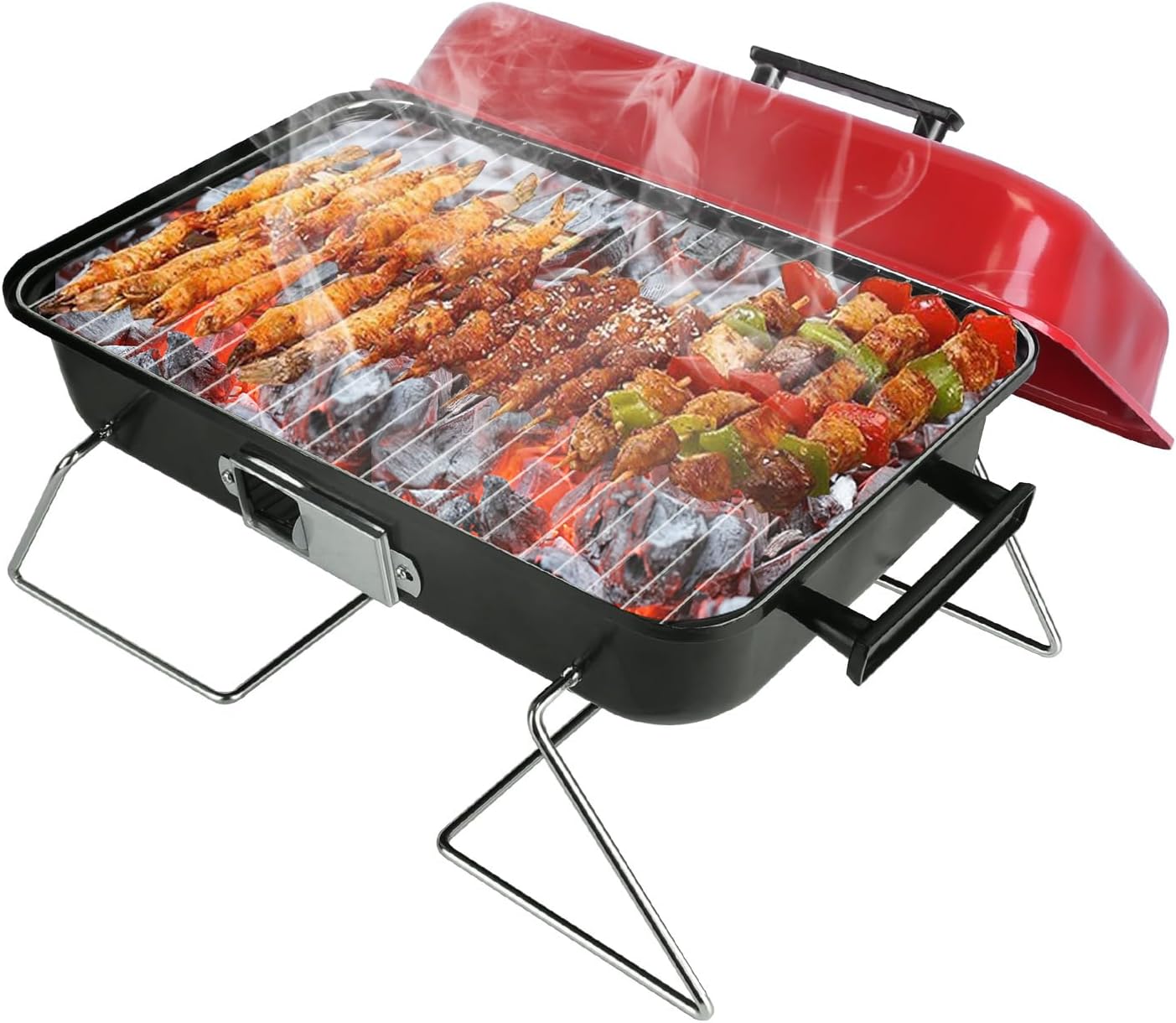 Amazon.com: Portable Charcoal Grill,Small Camping Charcoal Grills,Outdoor Tabletop Grill,Mini ...
