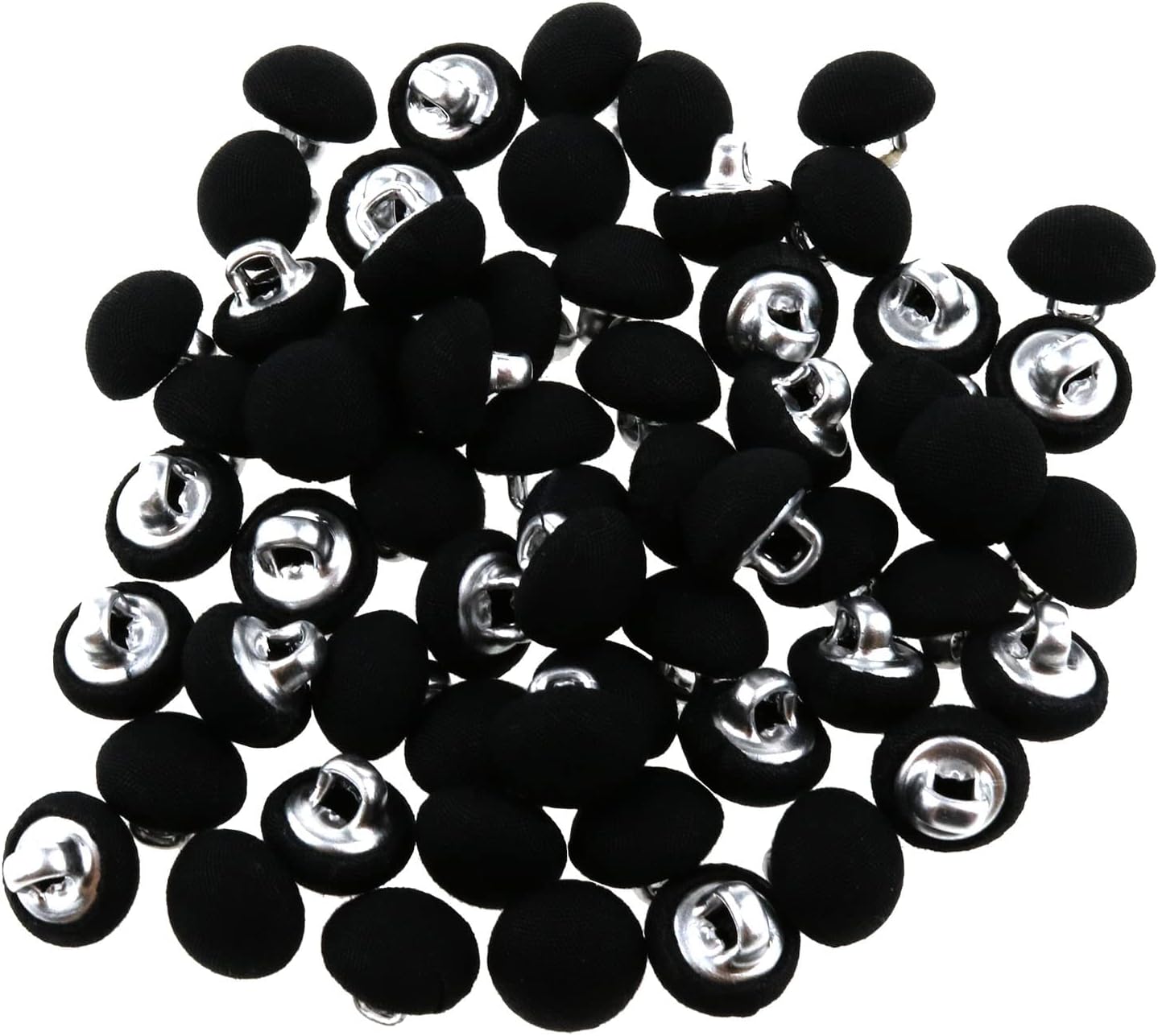 Amazon.com: Haidong Smooth Satin Buttons - Black Fabric Covered Wedding ...