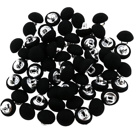 Amazon.com: Haidong- Smooth Satin Buttons Fabric Buttons Black Fabric ...