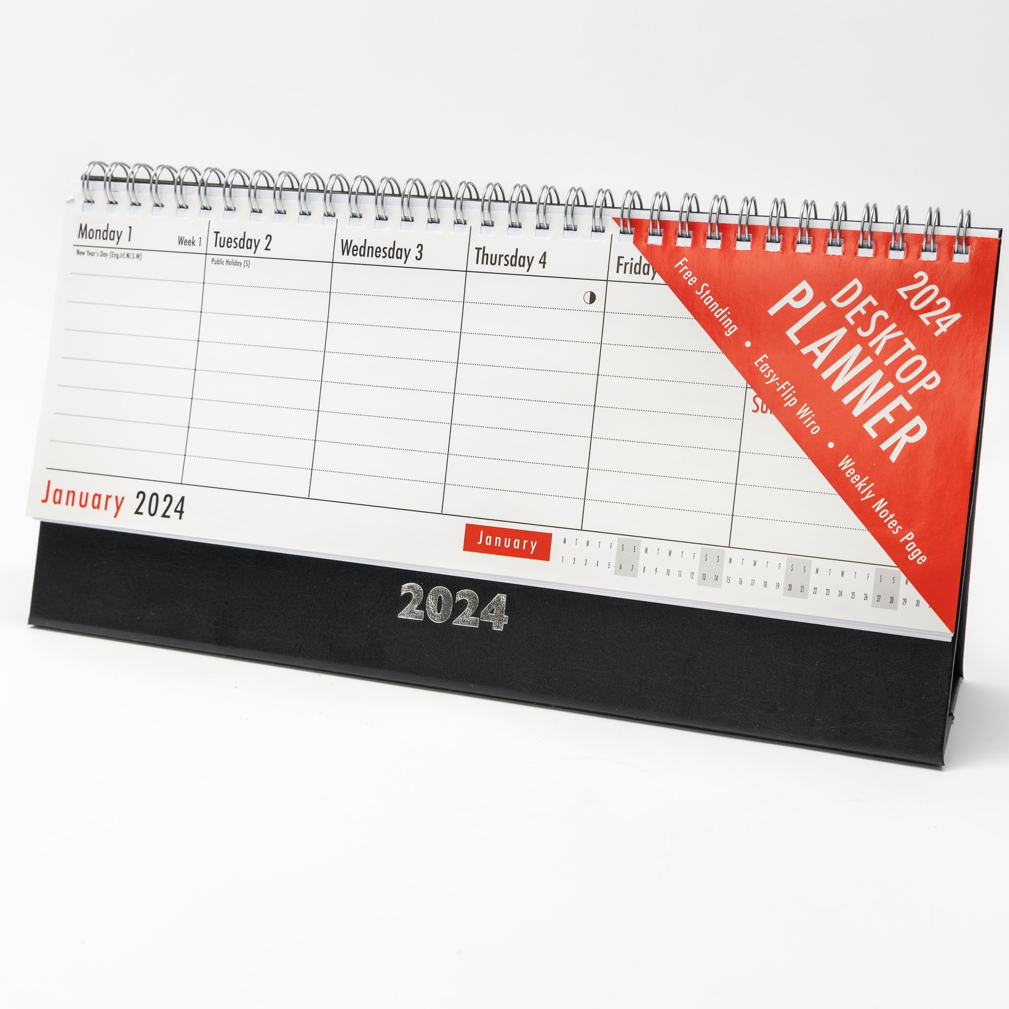 2024 Year to View Stand Up Desktop Planner Calendar for Home Office and ...