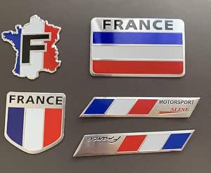 Amazon.com: 5Pcs Metal French France Flag Flag Car Decal Stickers ...