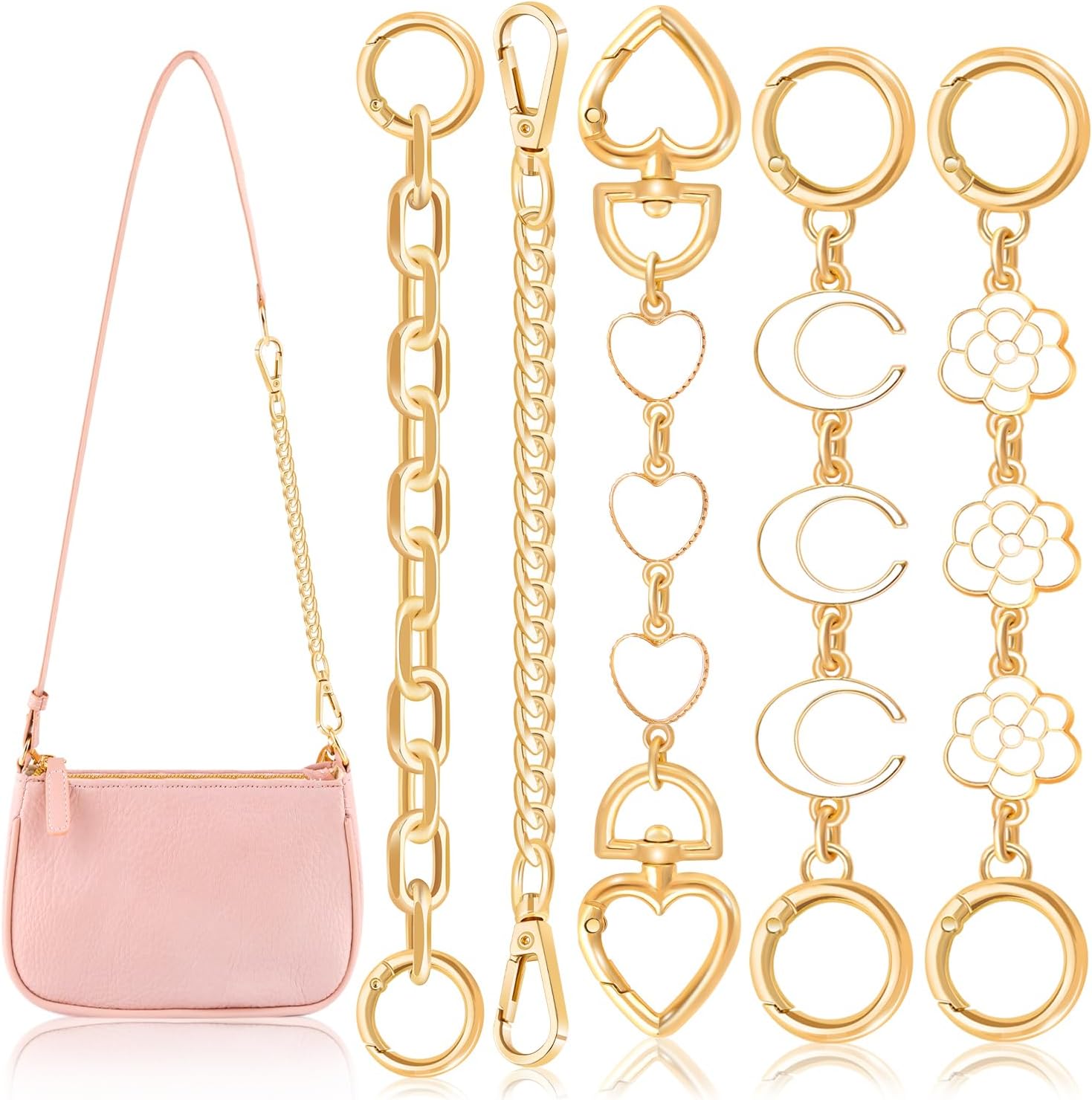 Amazon.com: TINKRSTUFF 5Pcs Bag Extender Chain (Stylish Multishapes ...