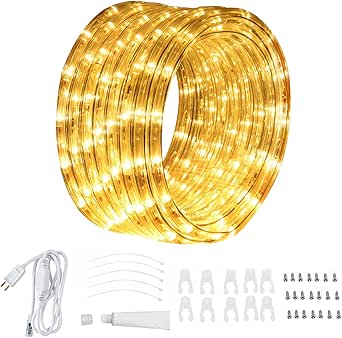 Amazon.com: Ontesik LED Rope Light 20ft, 180 LEDs 360-Degree ...