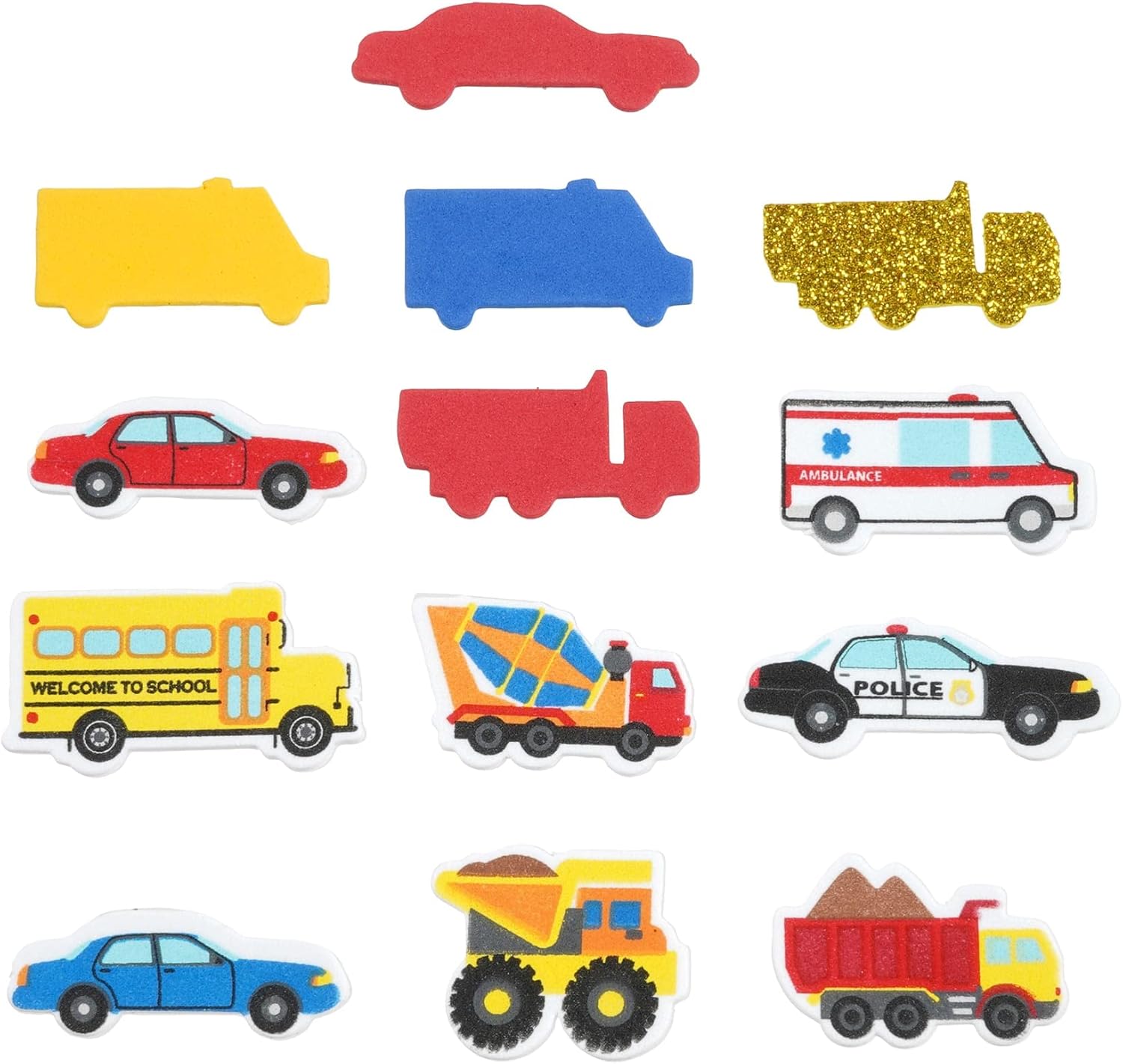 Amazon.com: Creatology Vehicle Foam Stickers, 12 Pack : Toys & Games