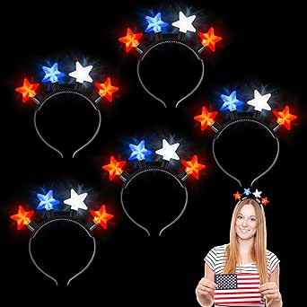 Amazon.com: Veterans Day Headband Accessories, 5PCS Fourth of July ...