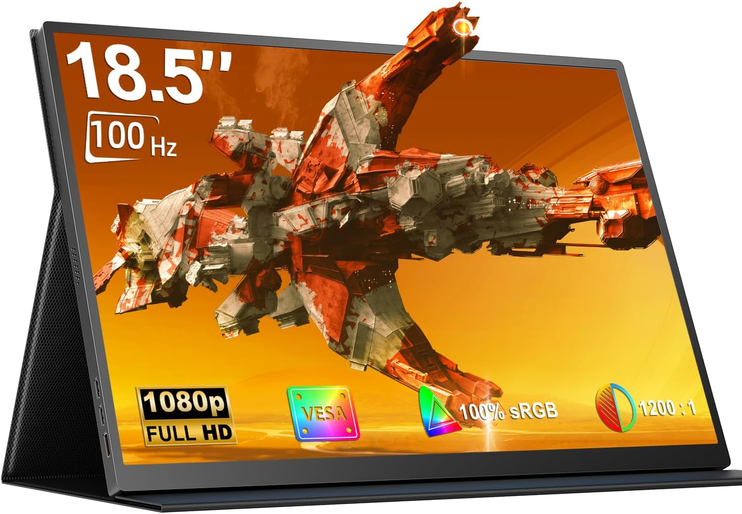 EVICIV Portable Monitor 18,5 Zoll, Tragbarer Monitor 100Hz FHD 1080P ...