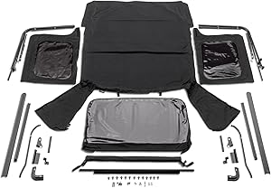 Rugged Ridge Black Diamond Soft Top | Complete Assembly w/Frame, Black ...