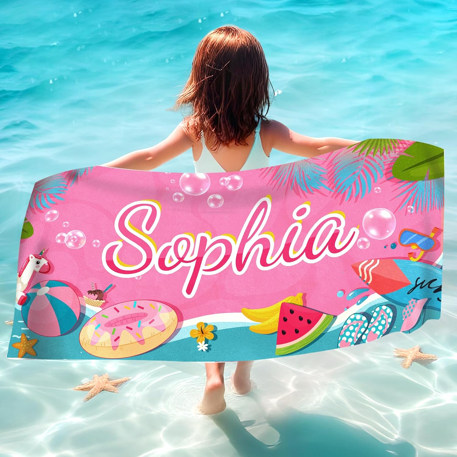 Amazon.com: Personalized Beach Towel for Kids Adults with Name ...
