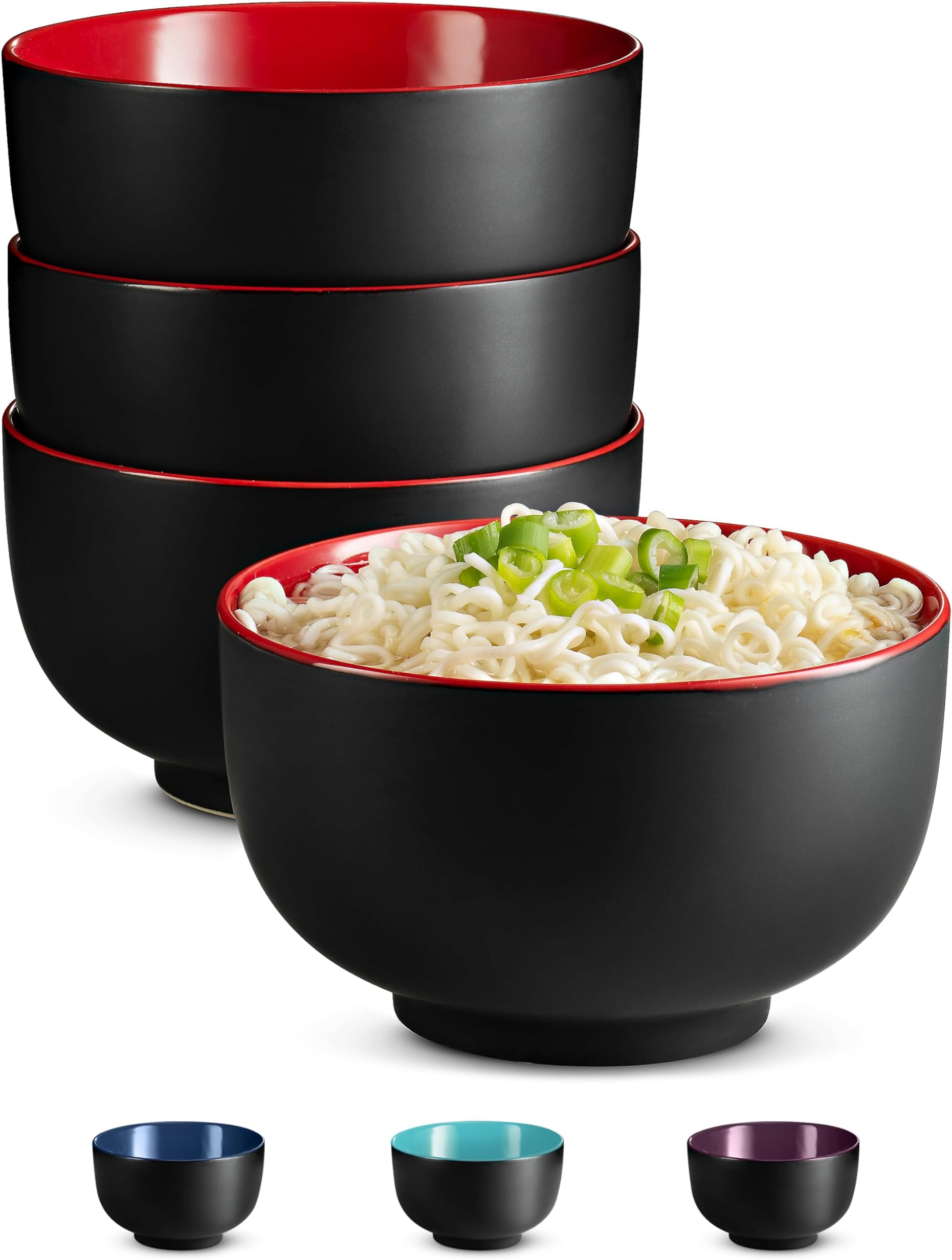 Amazon.com: i2 Home Japanese Ramen Bowl Set of 2-20 Pcs, 32 Oz Ceramic ...
