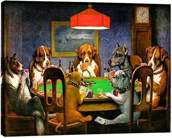 Amazon.com: ELITEART-Dogs Playing Poker by Cassius Marcellus Coolidge ...