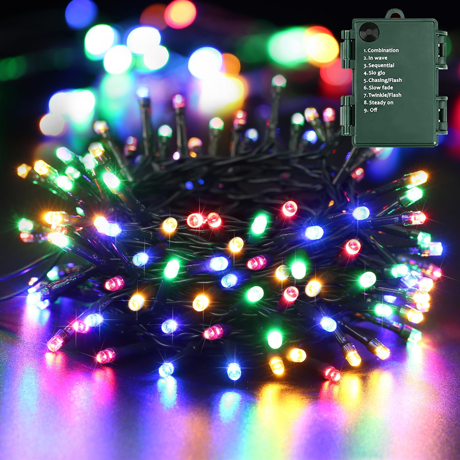 Luci Natale Colorato, BrizLabs 20M 200 LED Catena Luci Batteria Albero ...