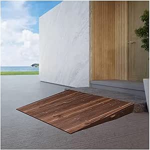 LIOONS schwellenrampe Tragbare rutschfeste Rollstuhlrampe aus Holz für ...