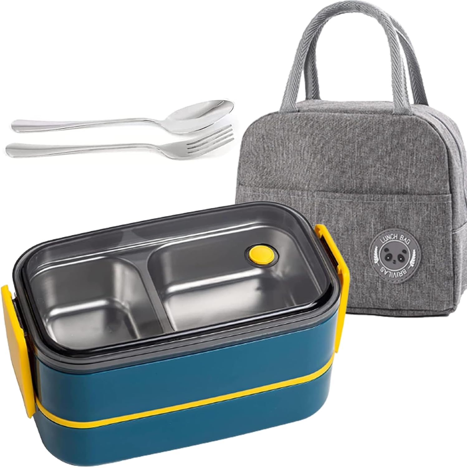 Stainless Steel Lunch Box, 2 Tier Bento Box, Lunch Box for Adults and ...