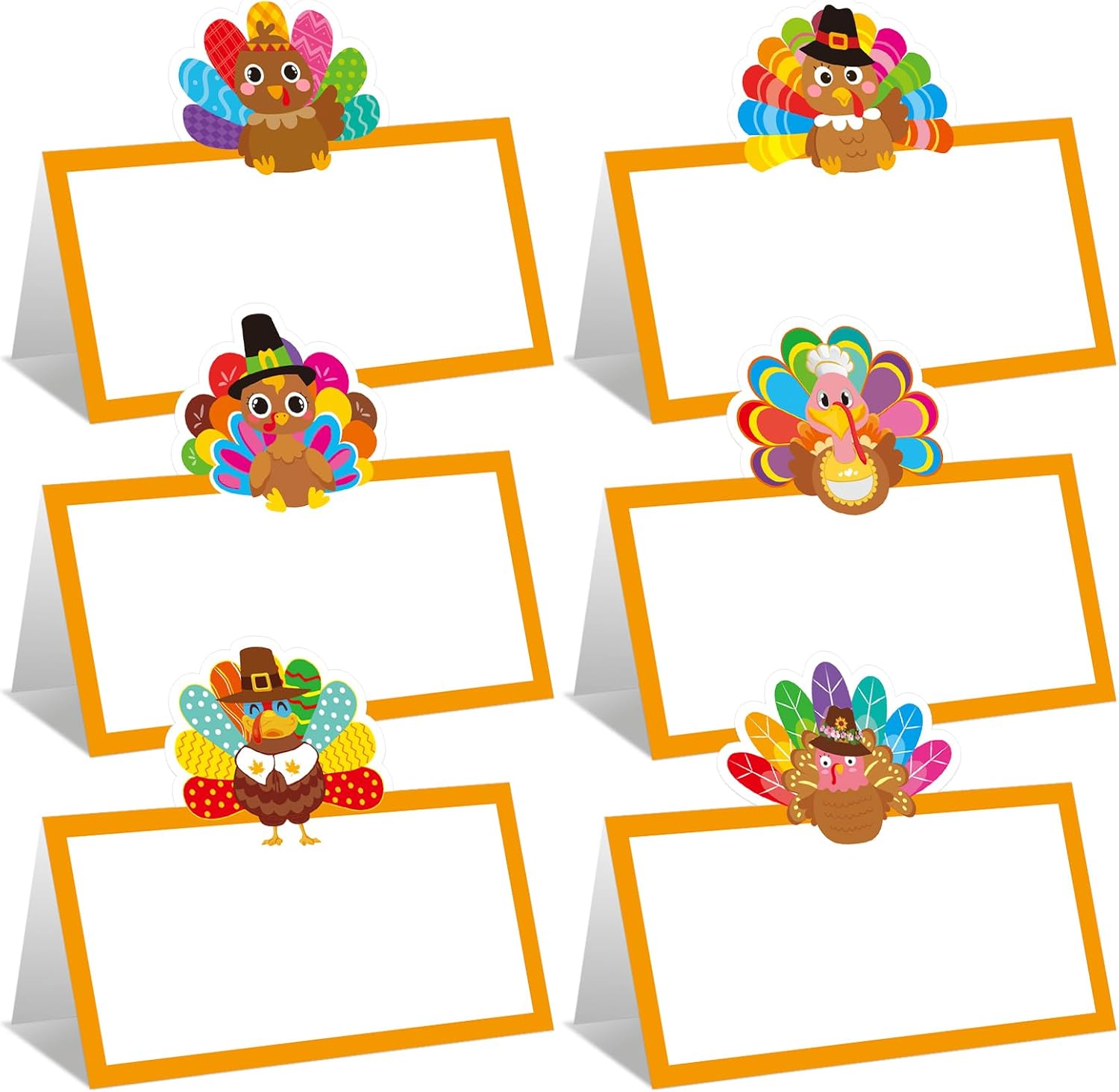 Amazon.com: 48 Pcs Thanksgiving Turkey Place Cards Turkey Seating Name ...