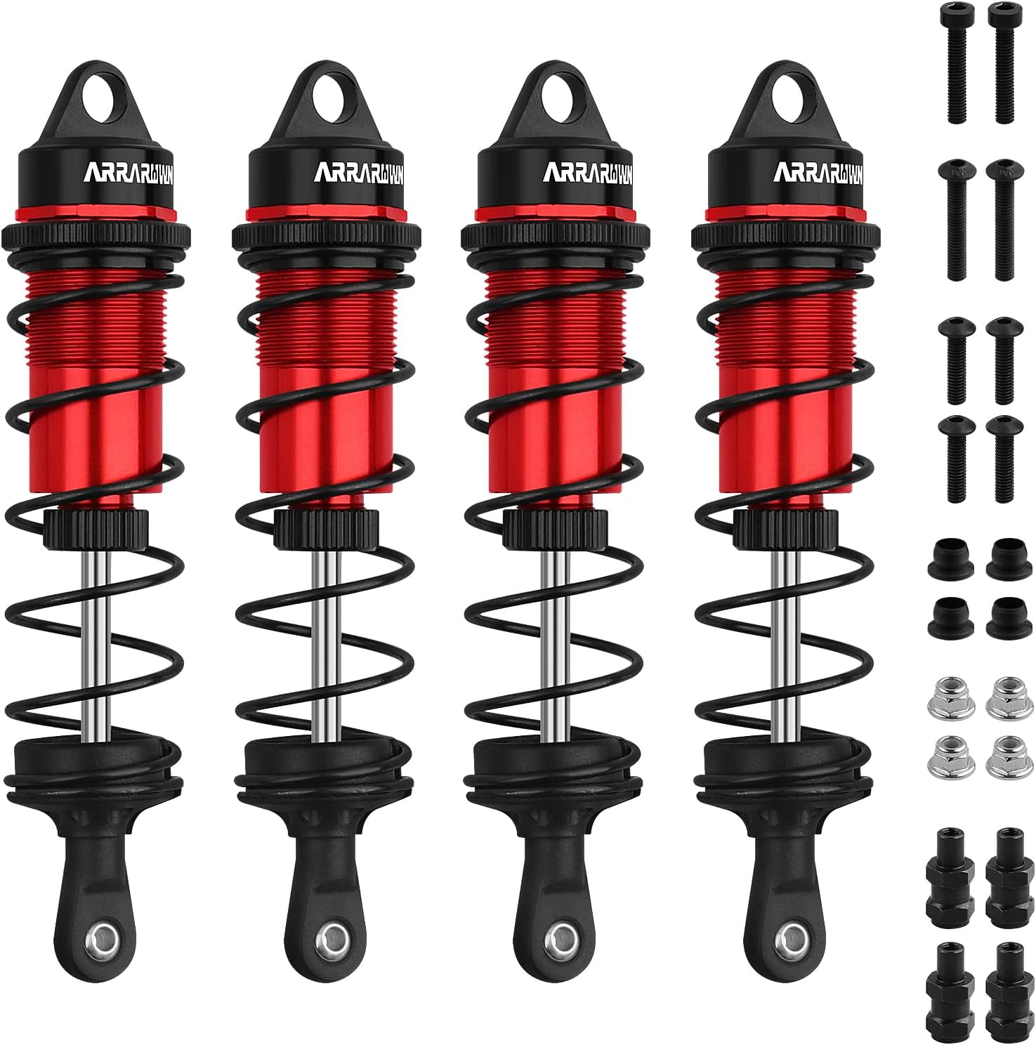 Amazon.com: RC Shock Absorbers, 4PCS 1/8 110mm RC Car Front Shocks Set ...