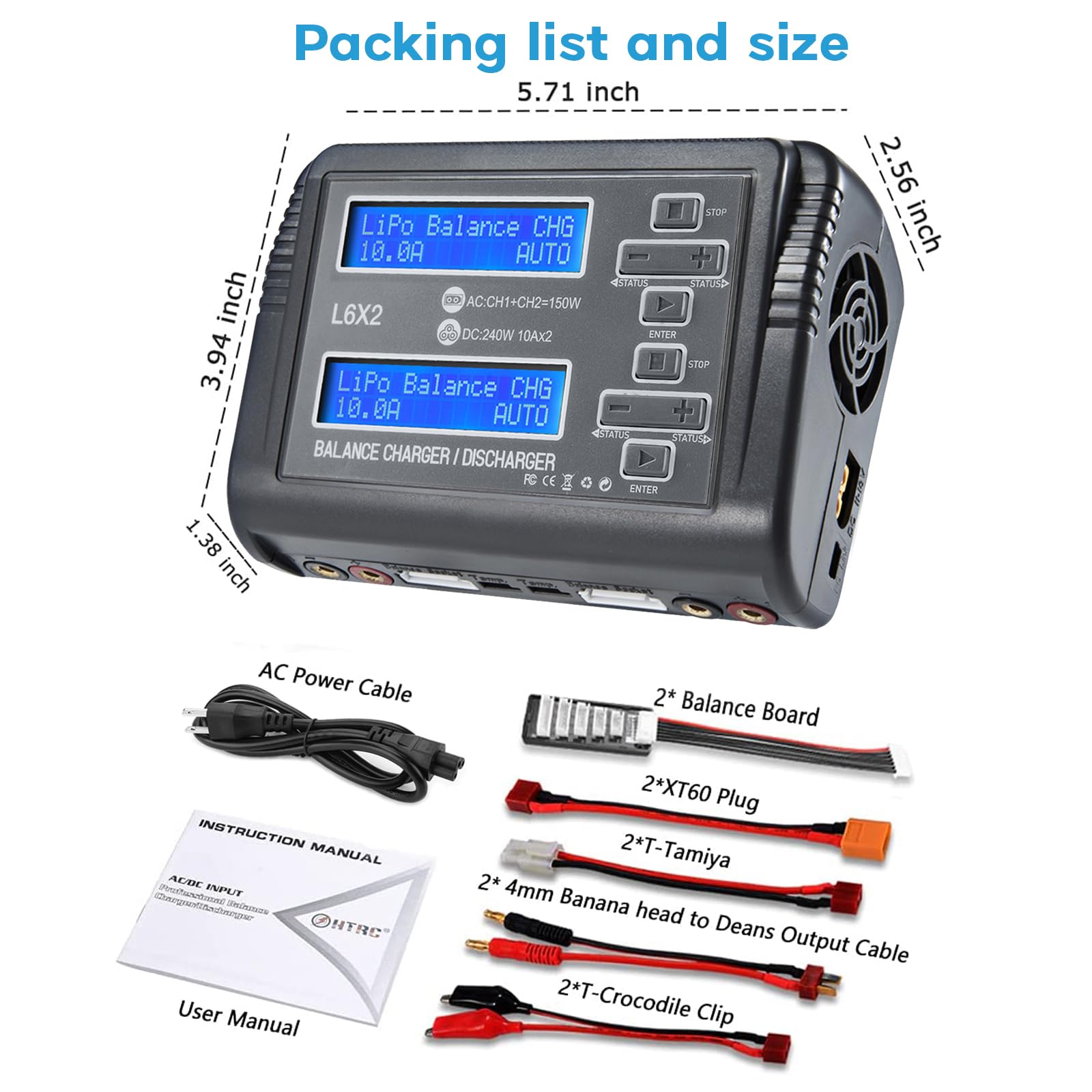 Snapklik.com : HTRC LiPo Battery Charger Dual RC Balance Fast Charger ...