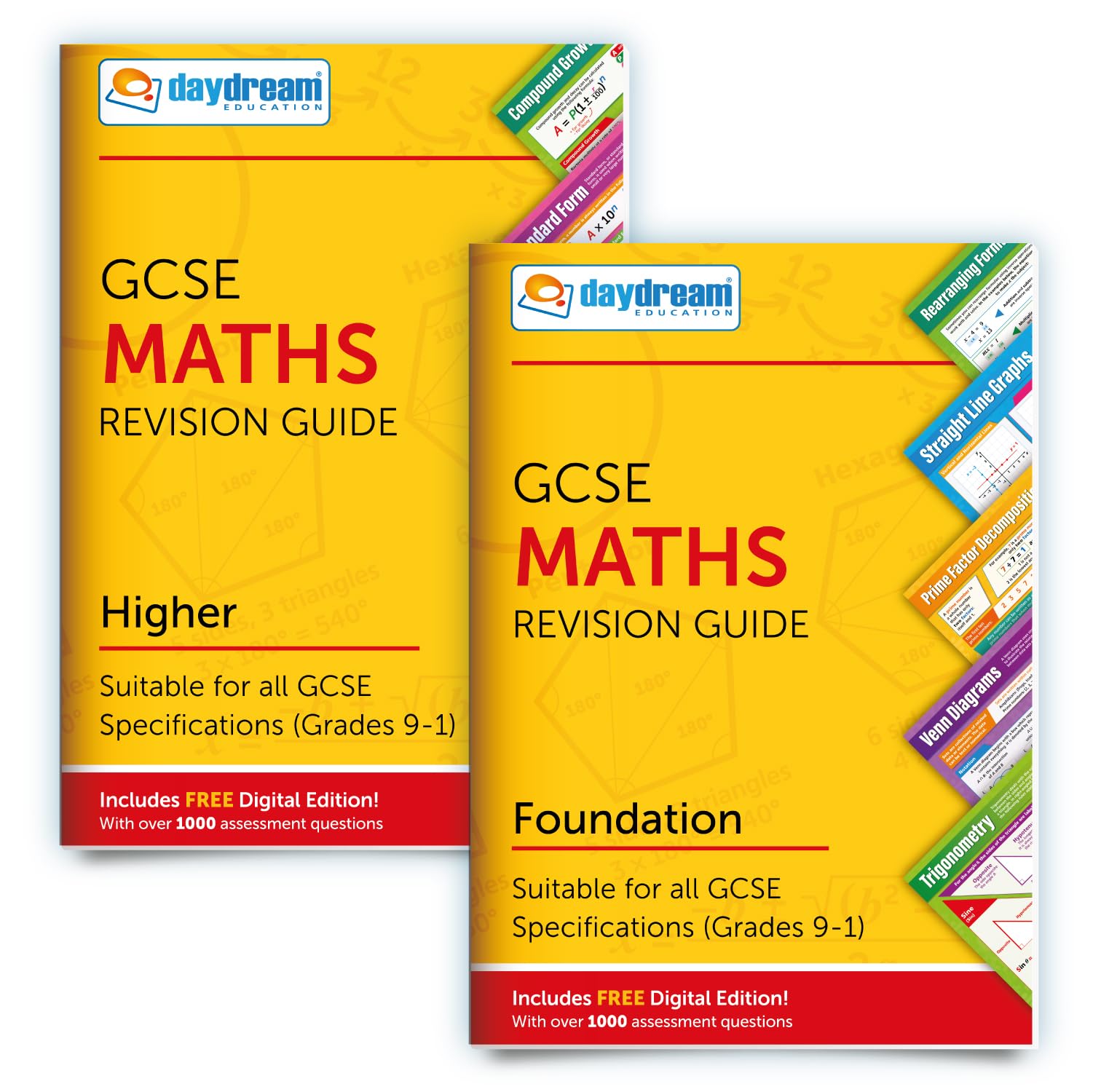 GCSE Maths (Foundation) & Maths (Higher) Revision Guide Pack - Includes ...