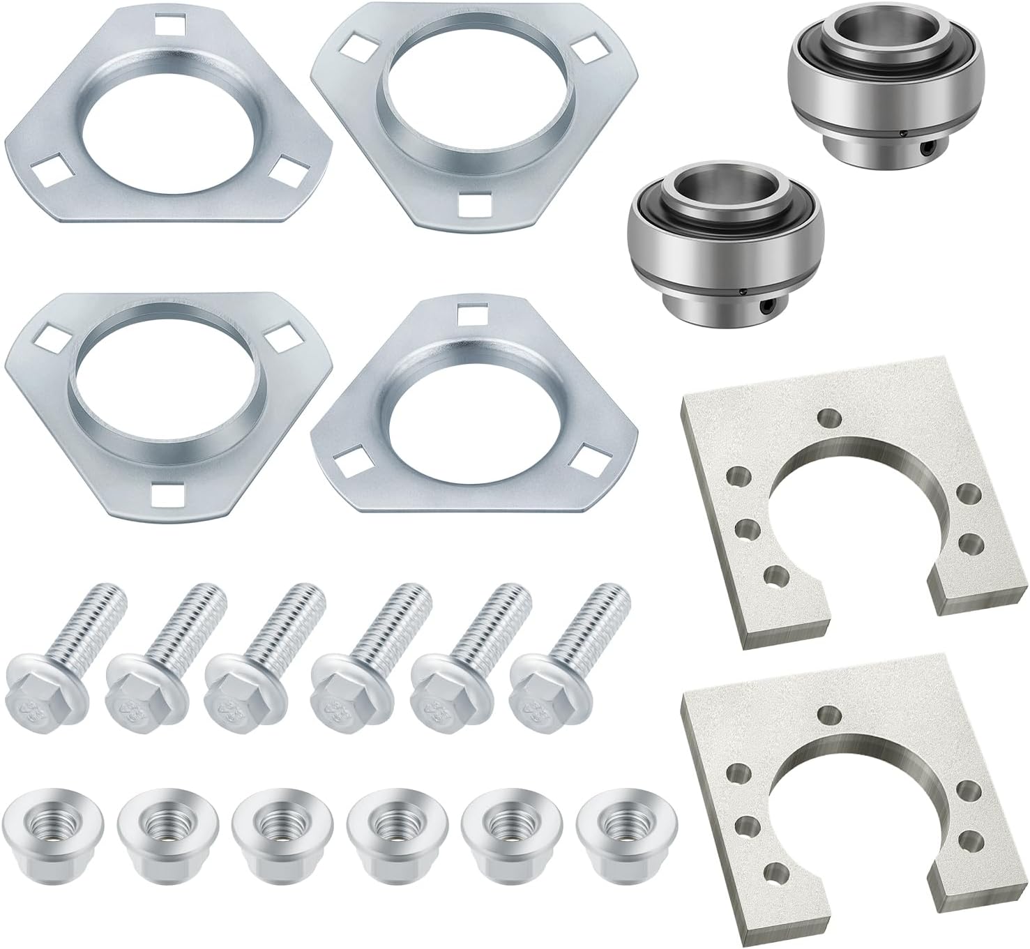 Amazon.com: Go-Kart Rear Live Axle Bearing Kit 3-Hole for Go Karts Mini ...