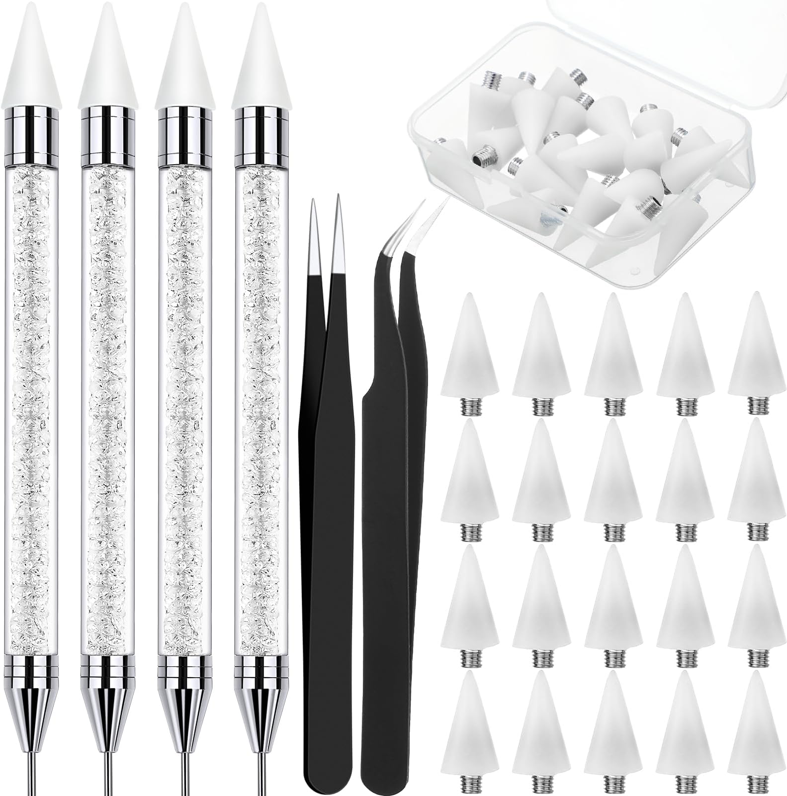 Amazon.com: Tatuo 4 Pcs Rhinestone Picker Tool Dotting Pen Dual-ended ...